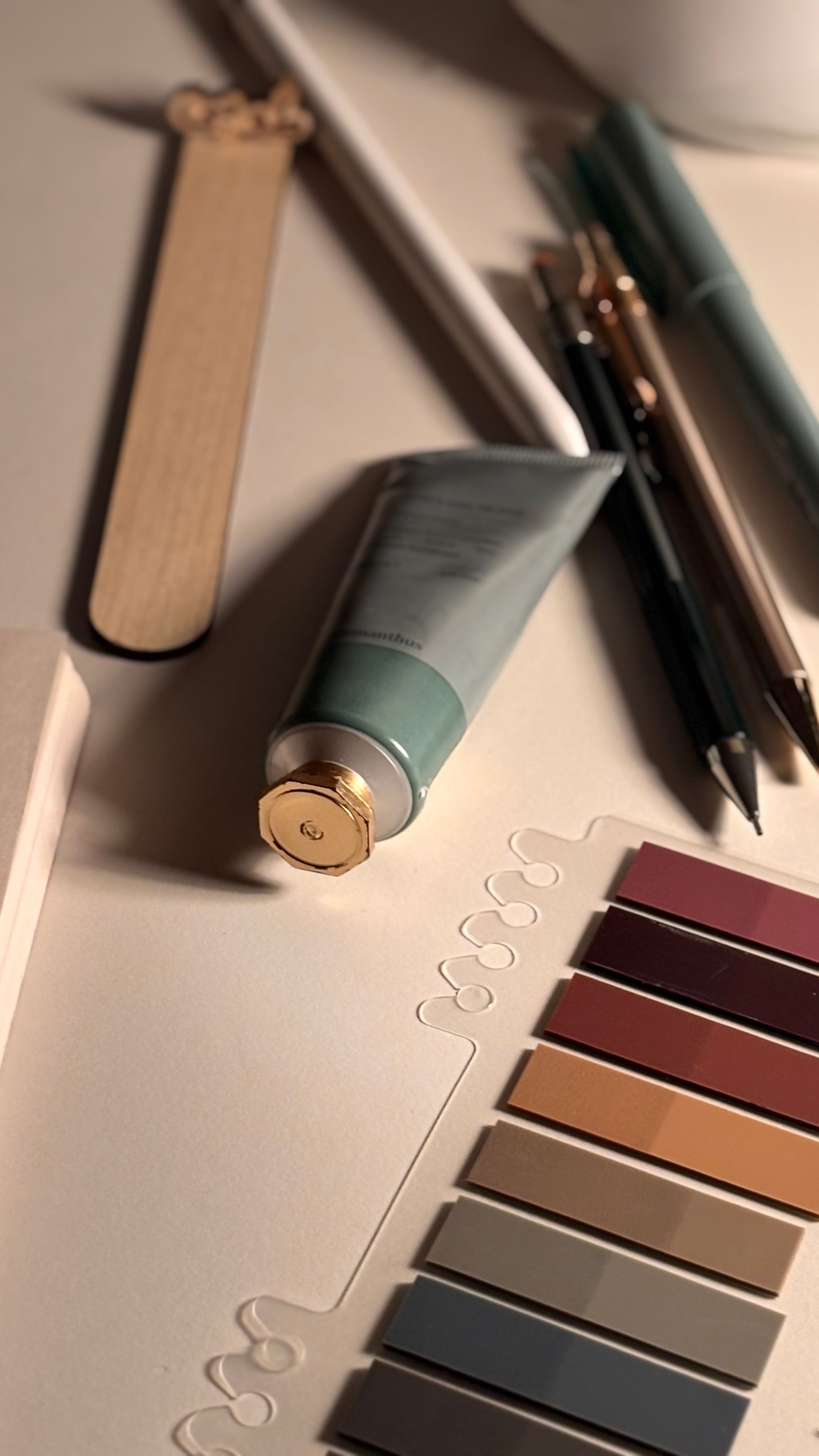 Artistic Workspace with Paint and Swatches · Free Stock Photo