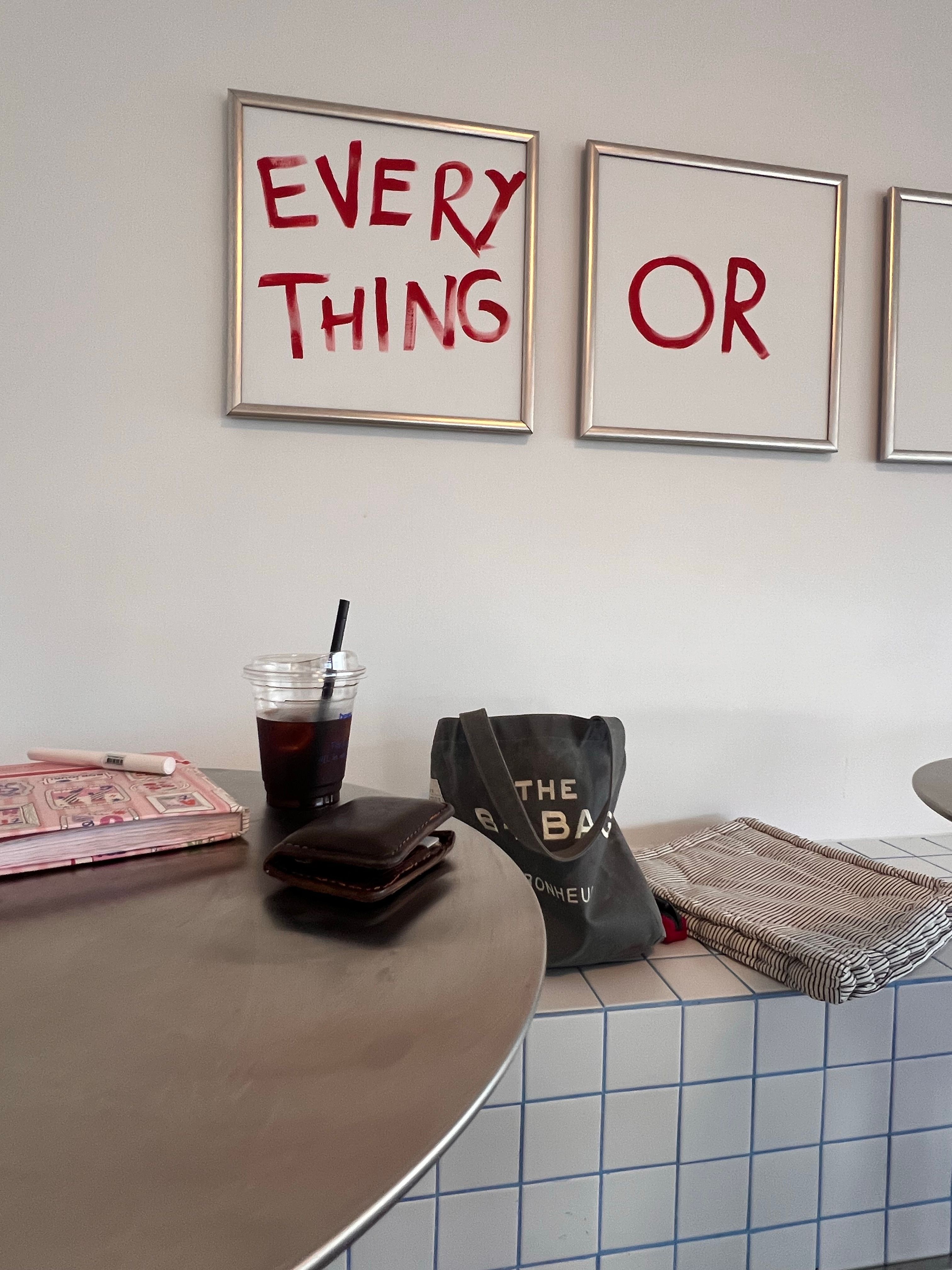 Modern Cafe Table Setting with Minimalist Art · Free Stock Photo