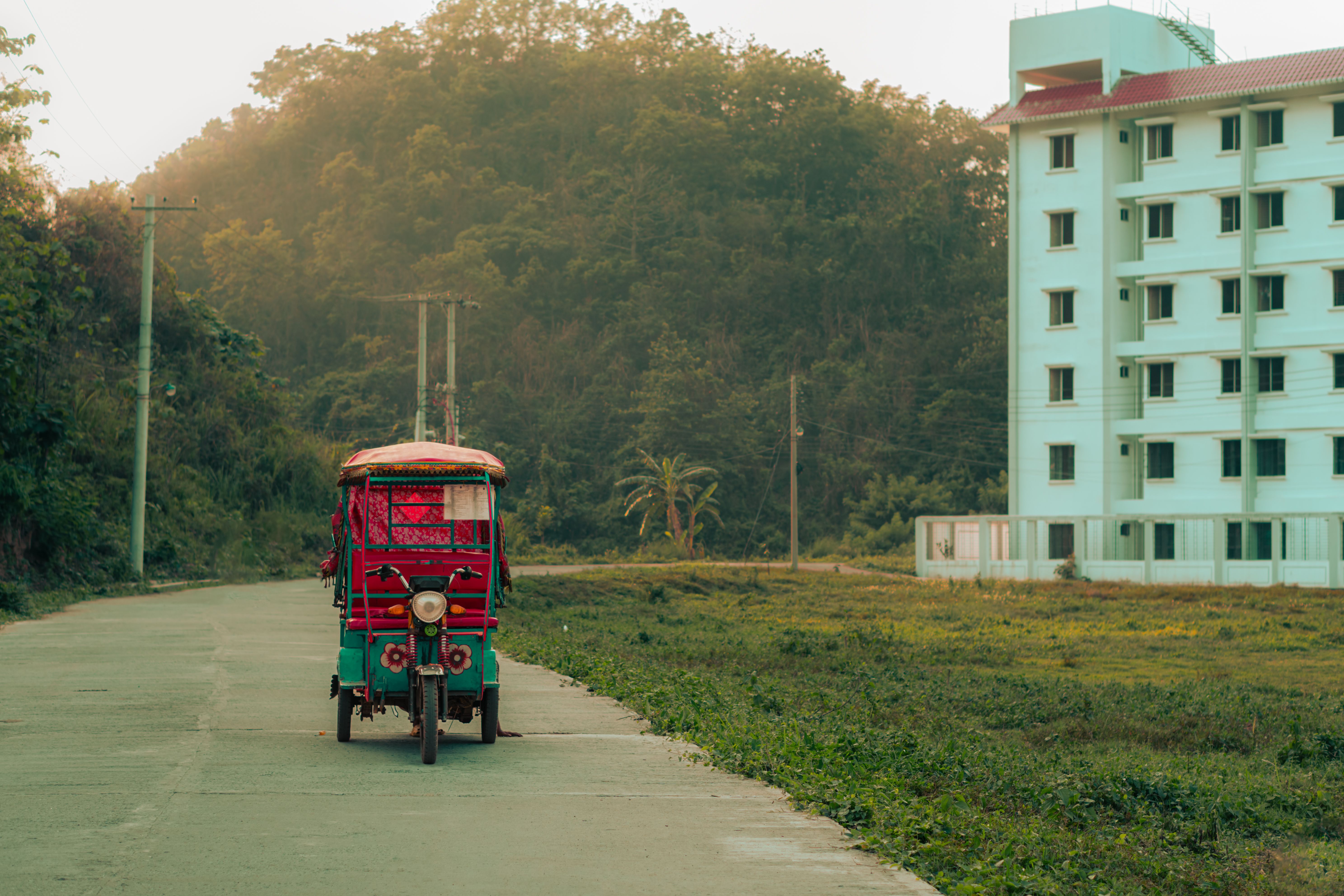 Colorful Rickshaw on Rural Road in Chittagong · Free Stock Photo