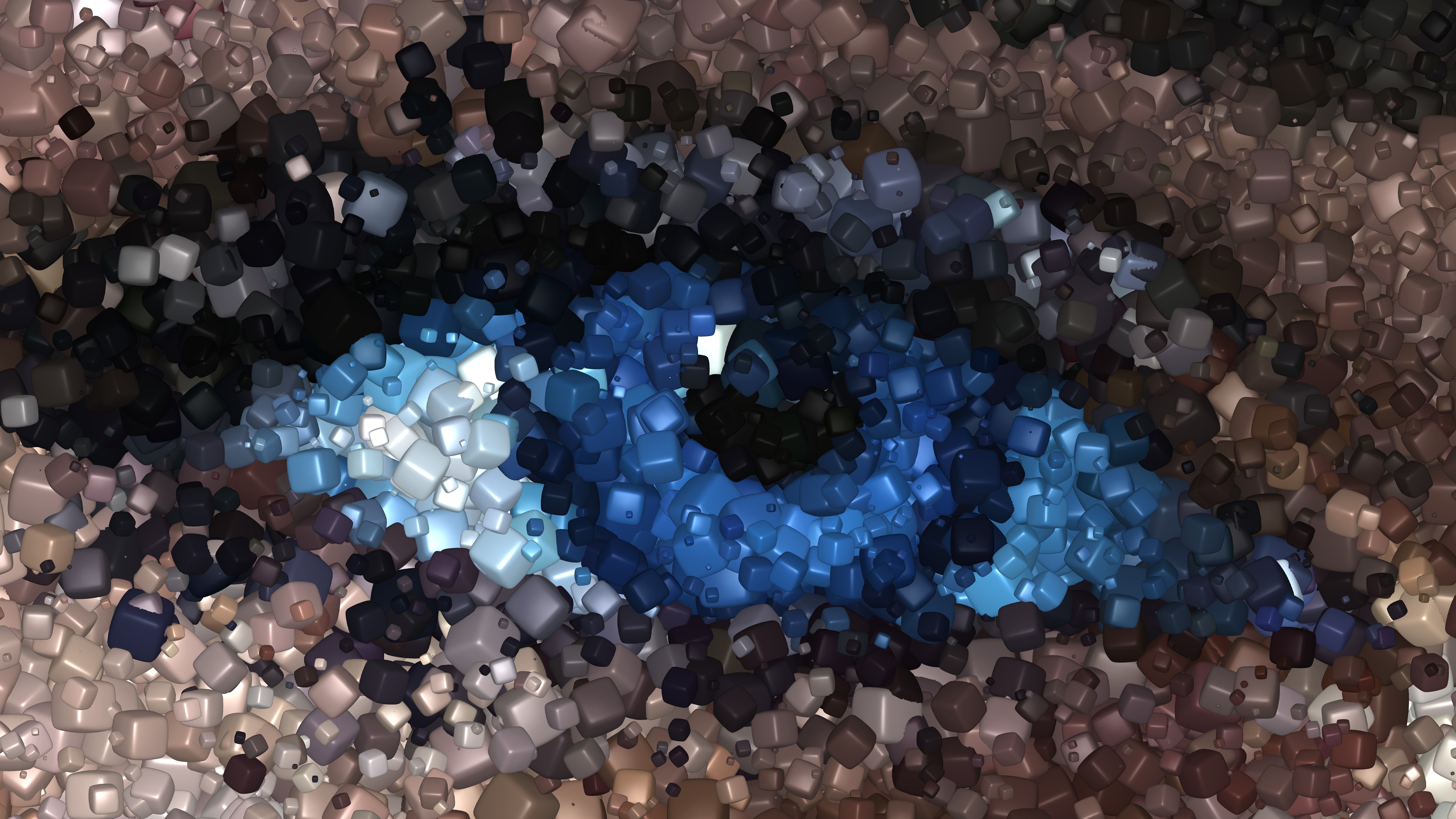 Abstract Mosaic Eye Pattern with Multicolor Cubes · Free Stock Photo