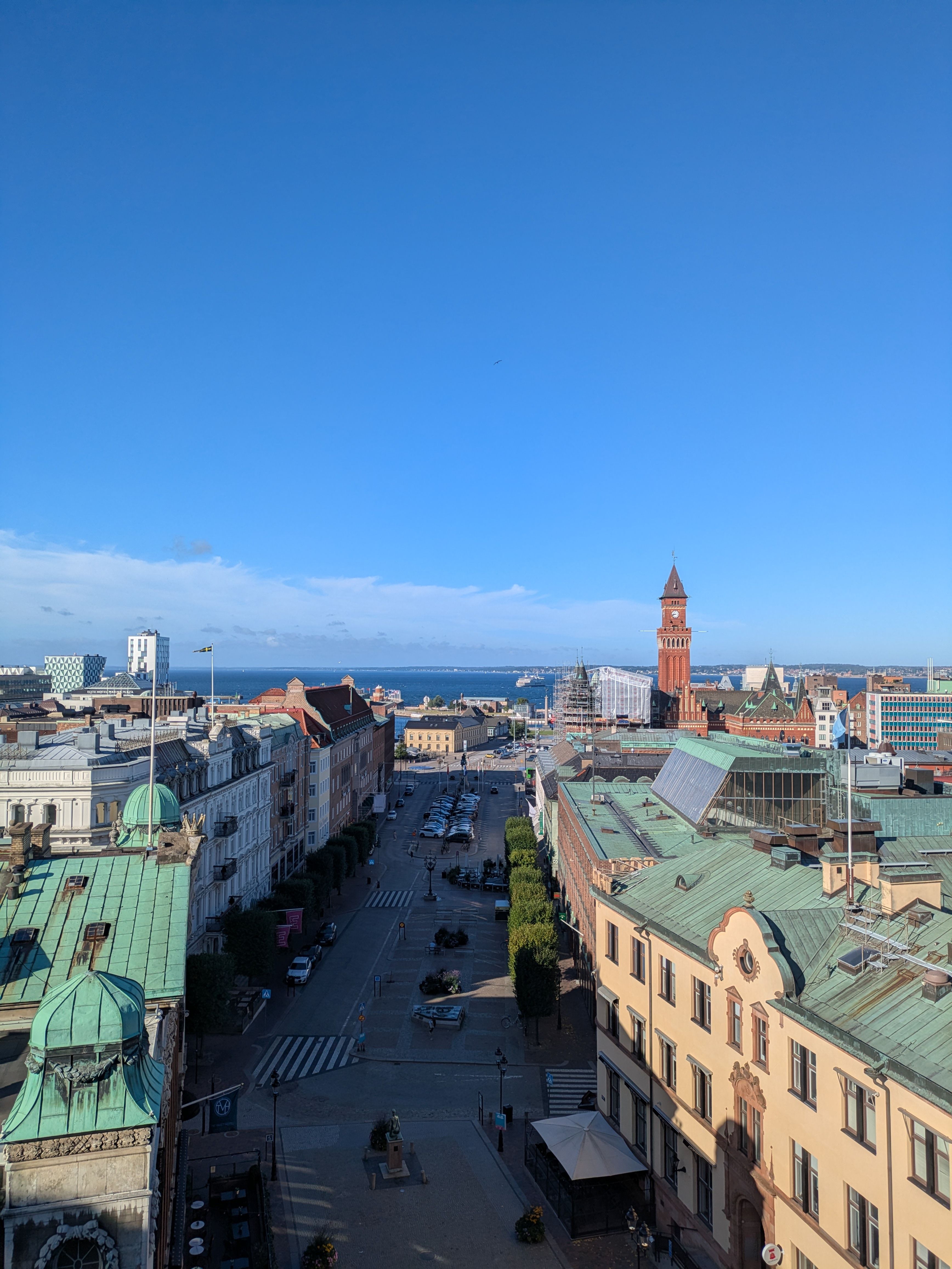 Aerial View of Helsingborg Cityscape with Ocean · Free Stock Photo