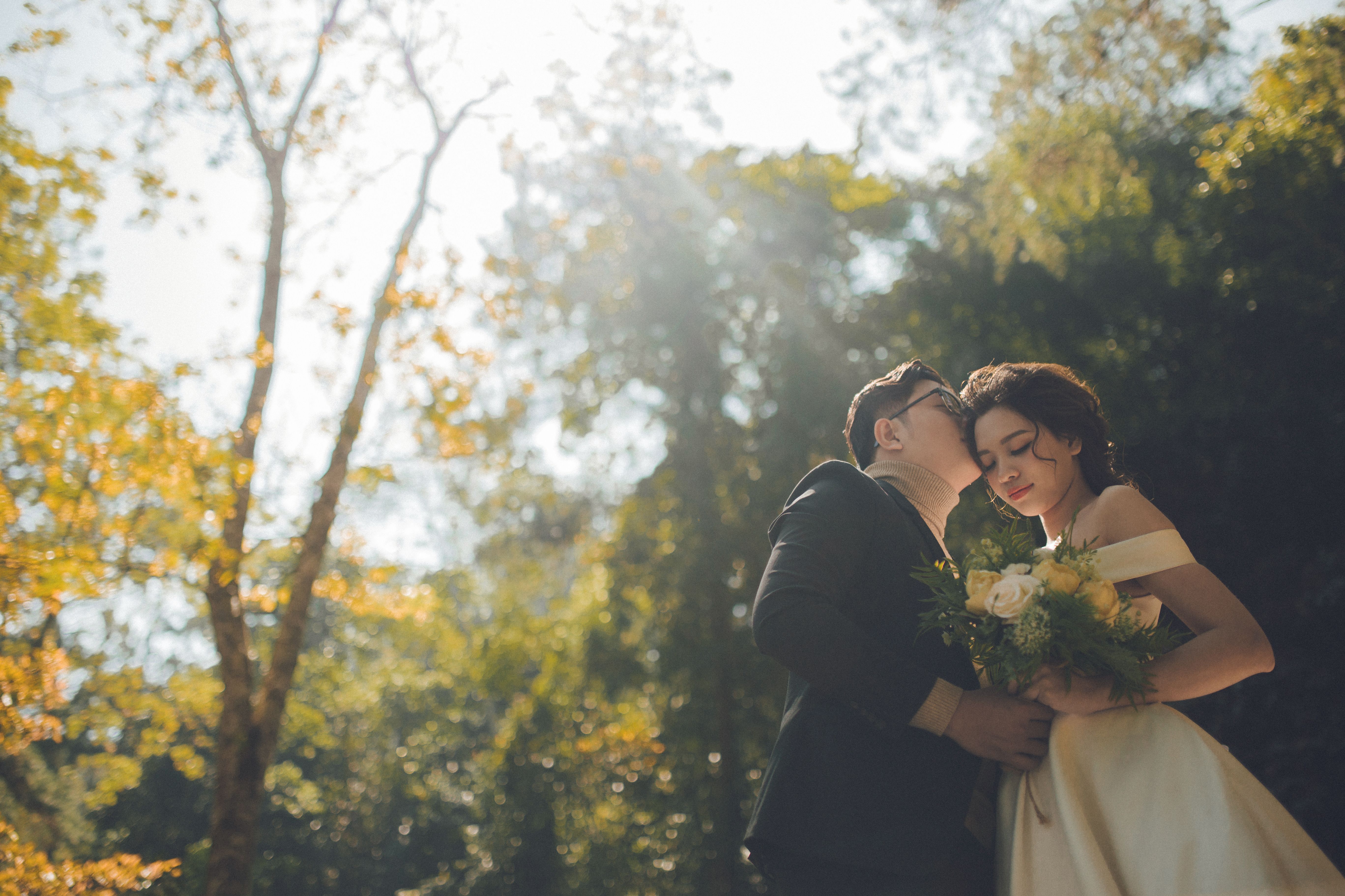 Photo Of A Happy Newlywed Couple · Free Stock Photo