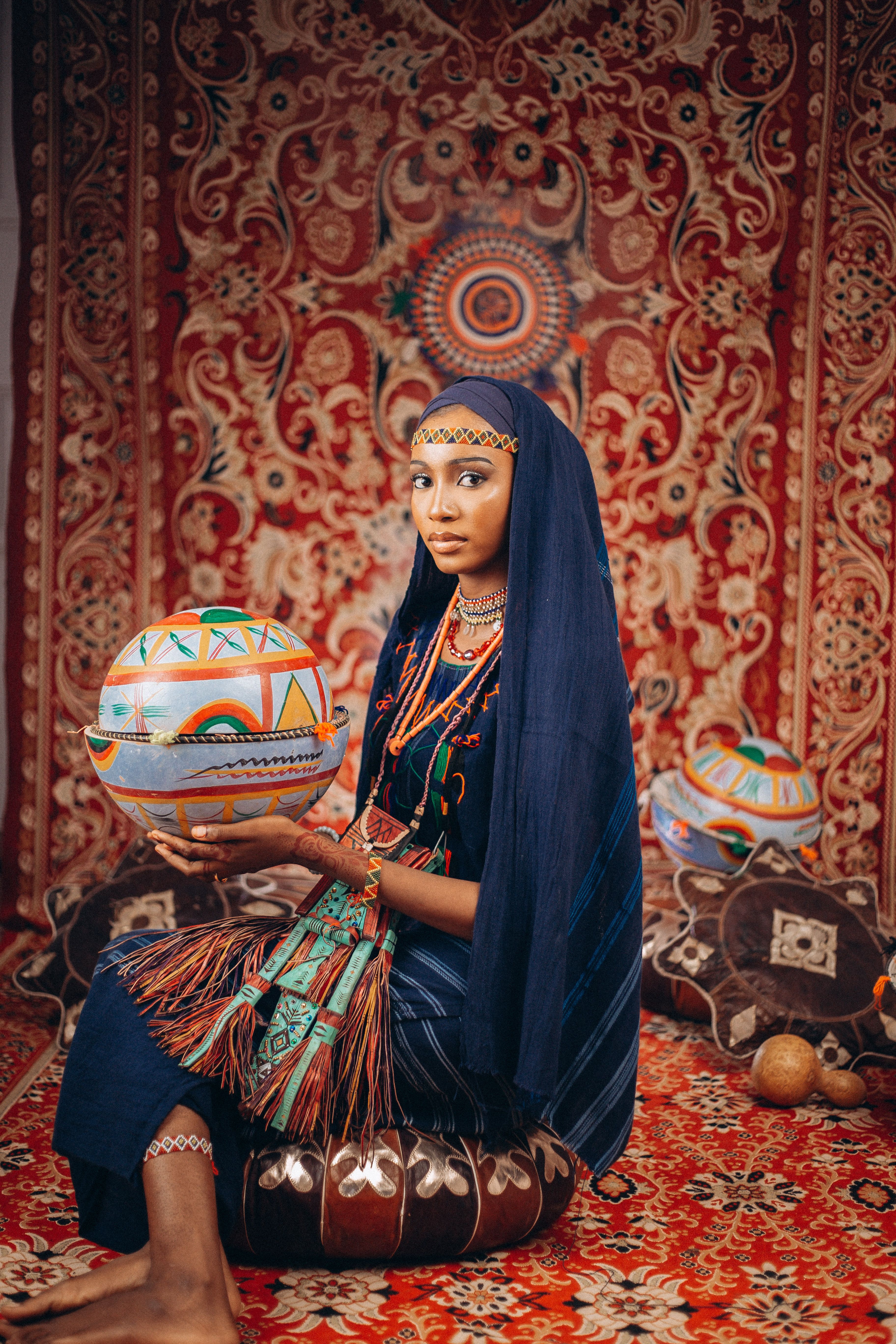 Traditional African Attire with Musical Instruments · Free Stock Photo