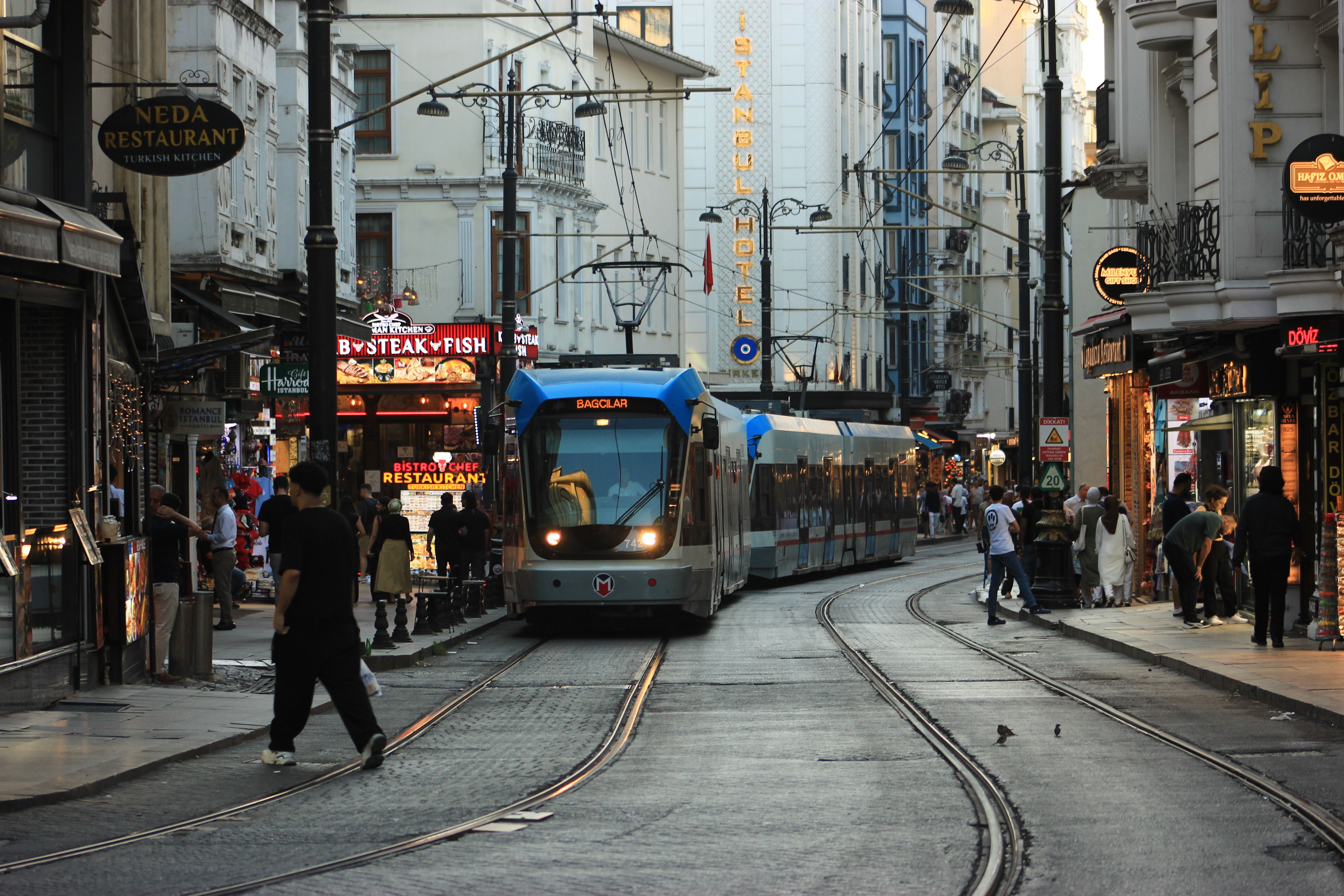 Streetcar in Bustling Istanbul Street Scene · Free Stock Photo