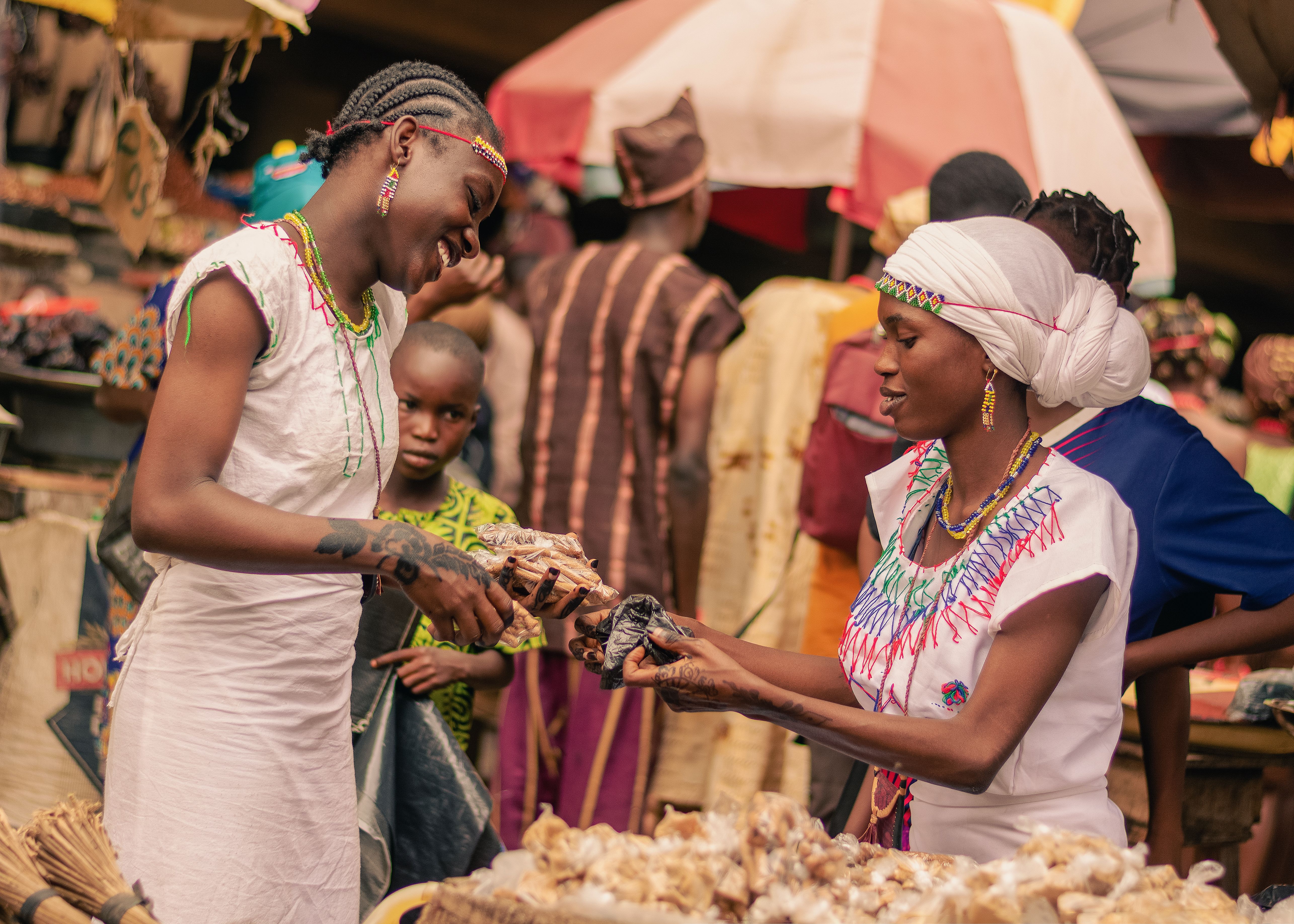 Traditional African Market Scene with Butcher · Free Stock Photo