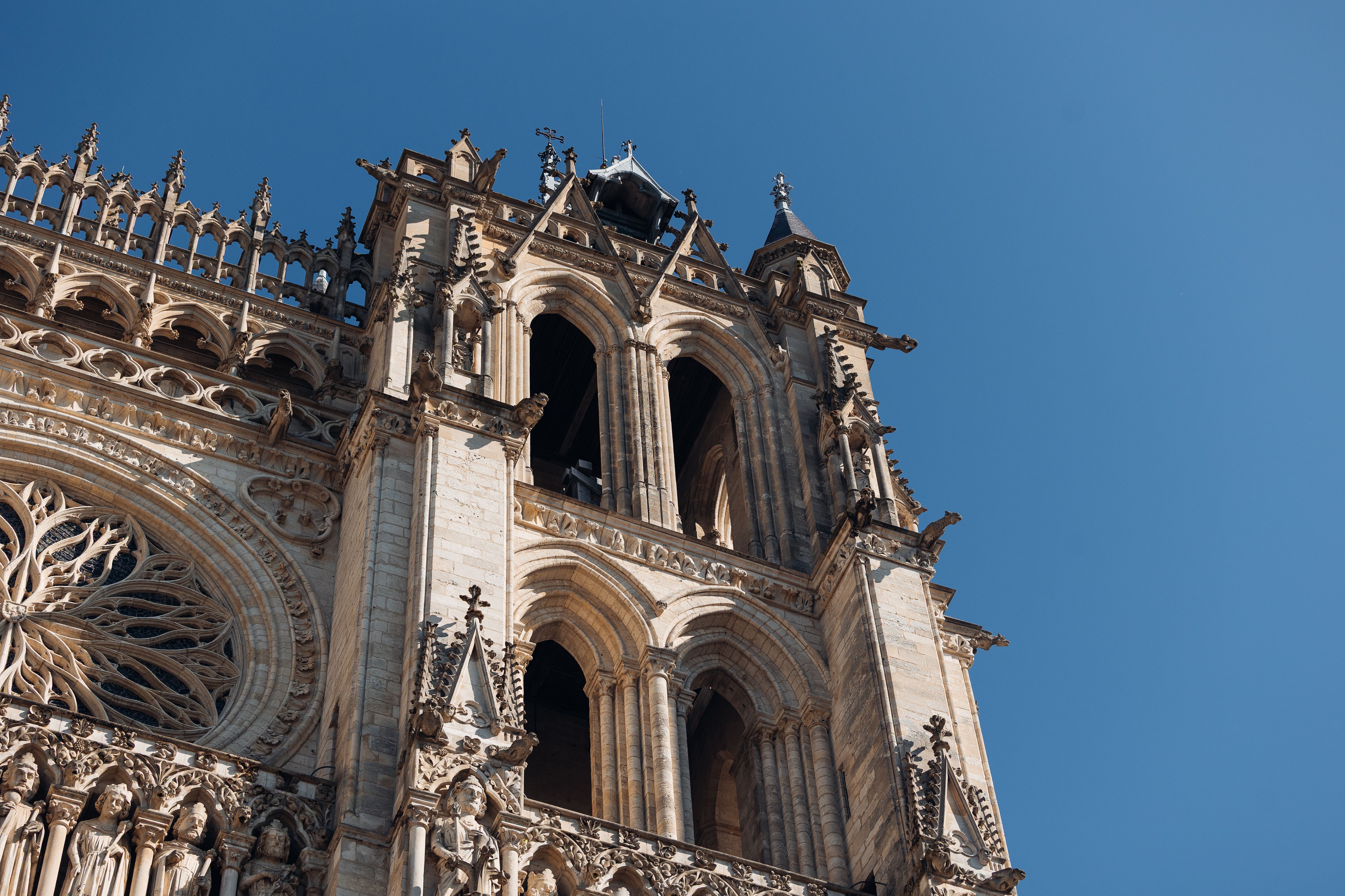 Amiens Cathedral Rose Window and Spire · Free Stock Photo