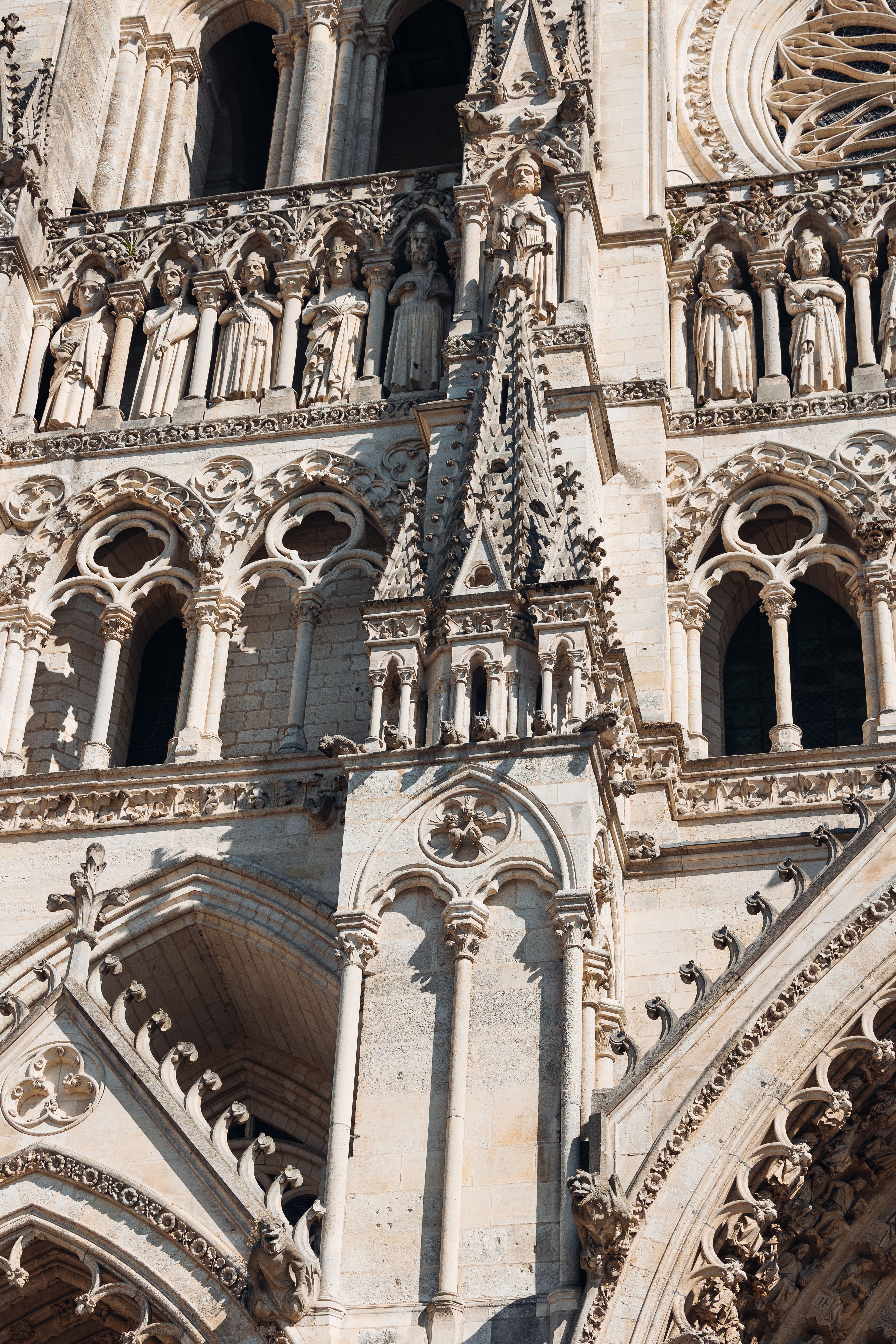 Intricate Gothic Facade of Amiens Cathedral · Free Stock Photo
