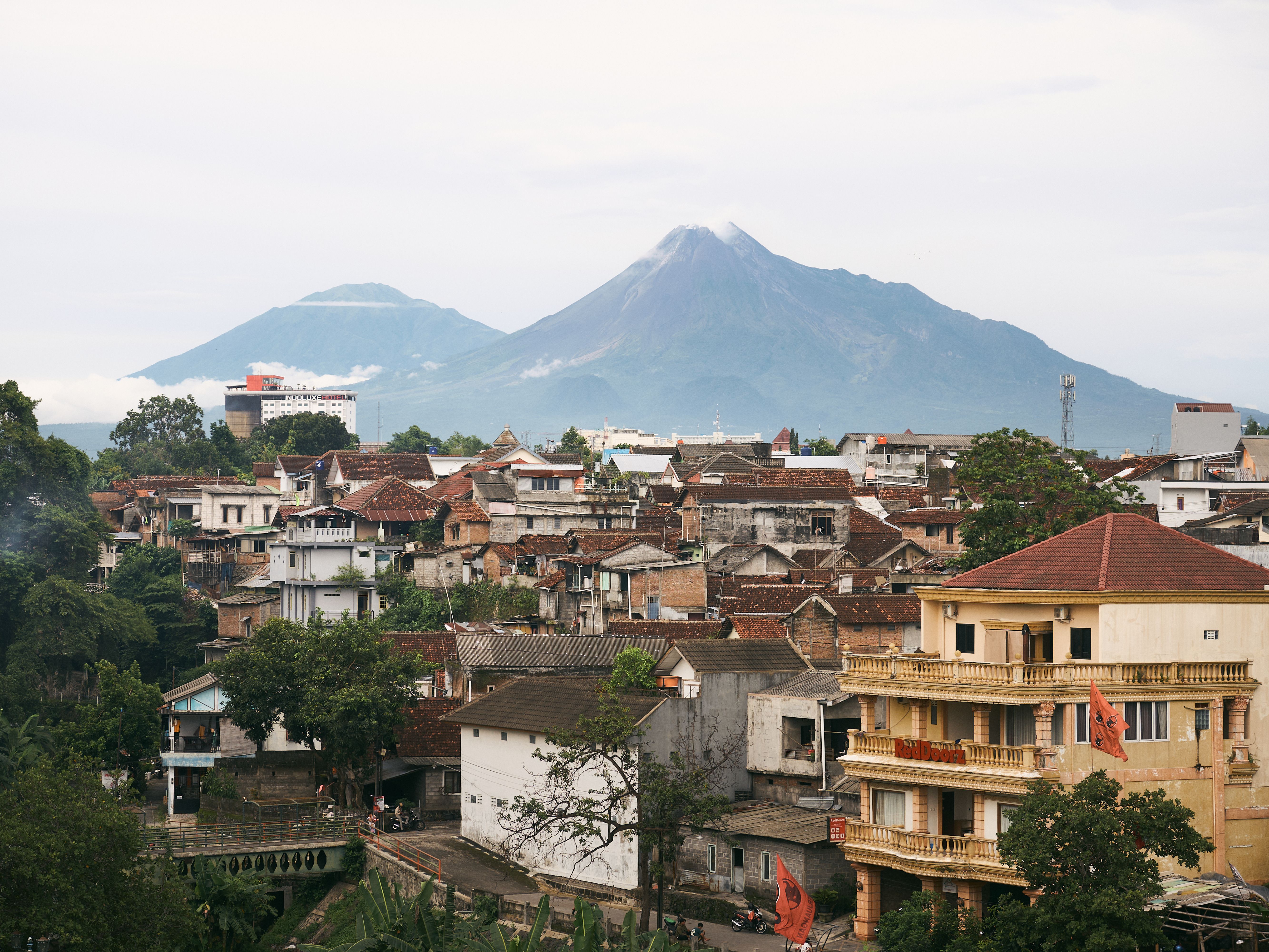 Scenic View of Yogyakarta with Mount Merapi · Free Stock Photo