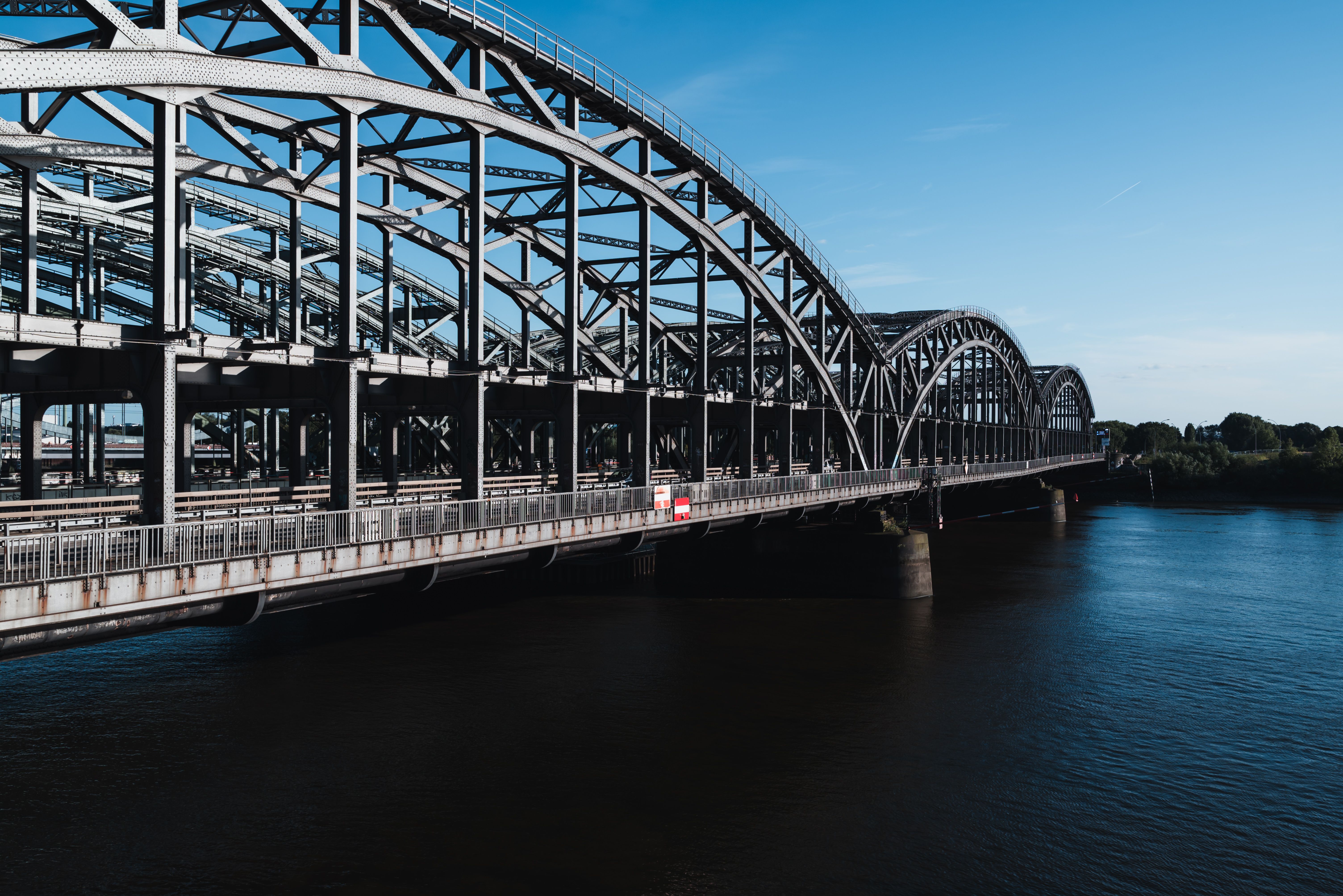 Iron Bridge over the Elbe River at Sunset · Free Stock Photo
