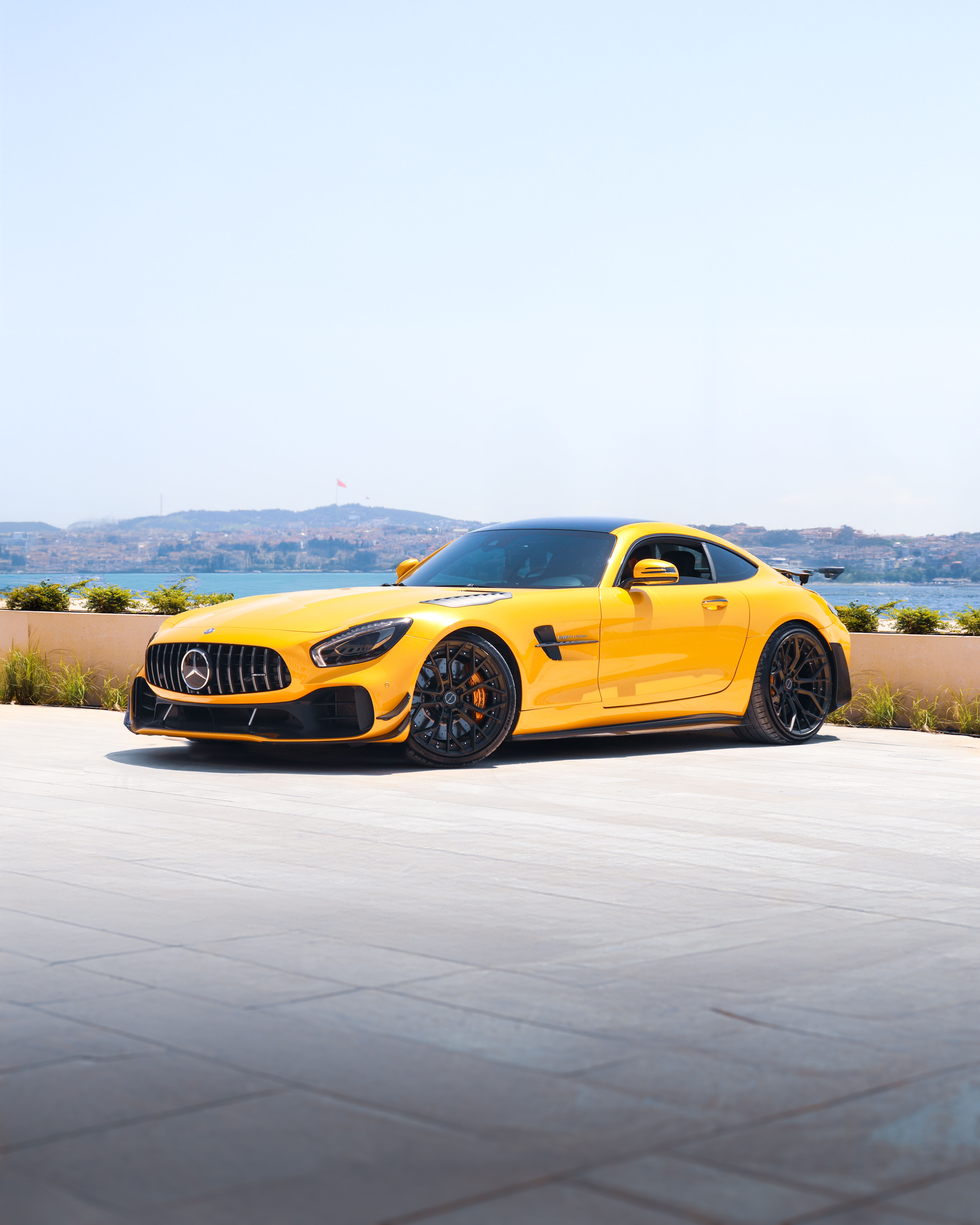 Luxury Yellow Mercedes Benz Outdoors in Istanbul · Free Stock Photo