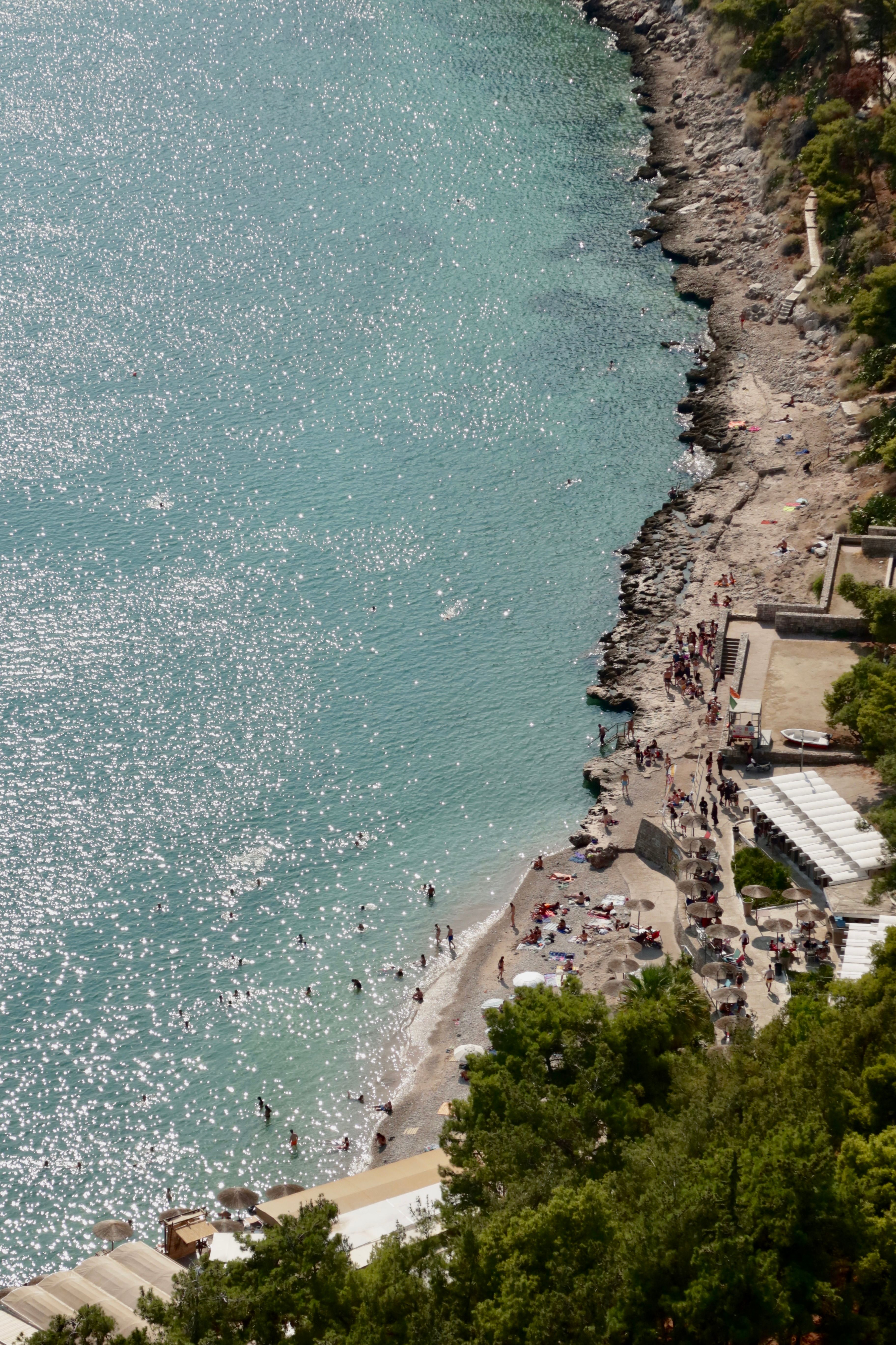 Aerial View of Arvanitia Beach in Nafplion, Greece · Free Stock Photo