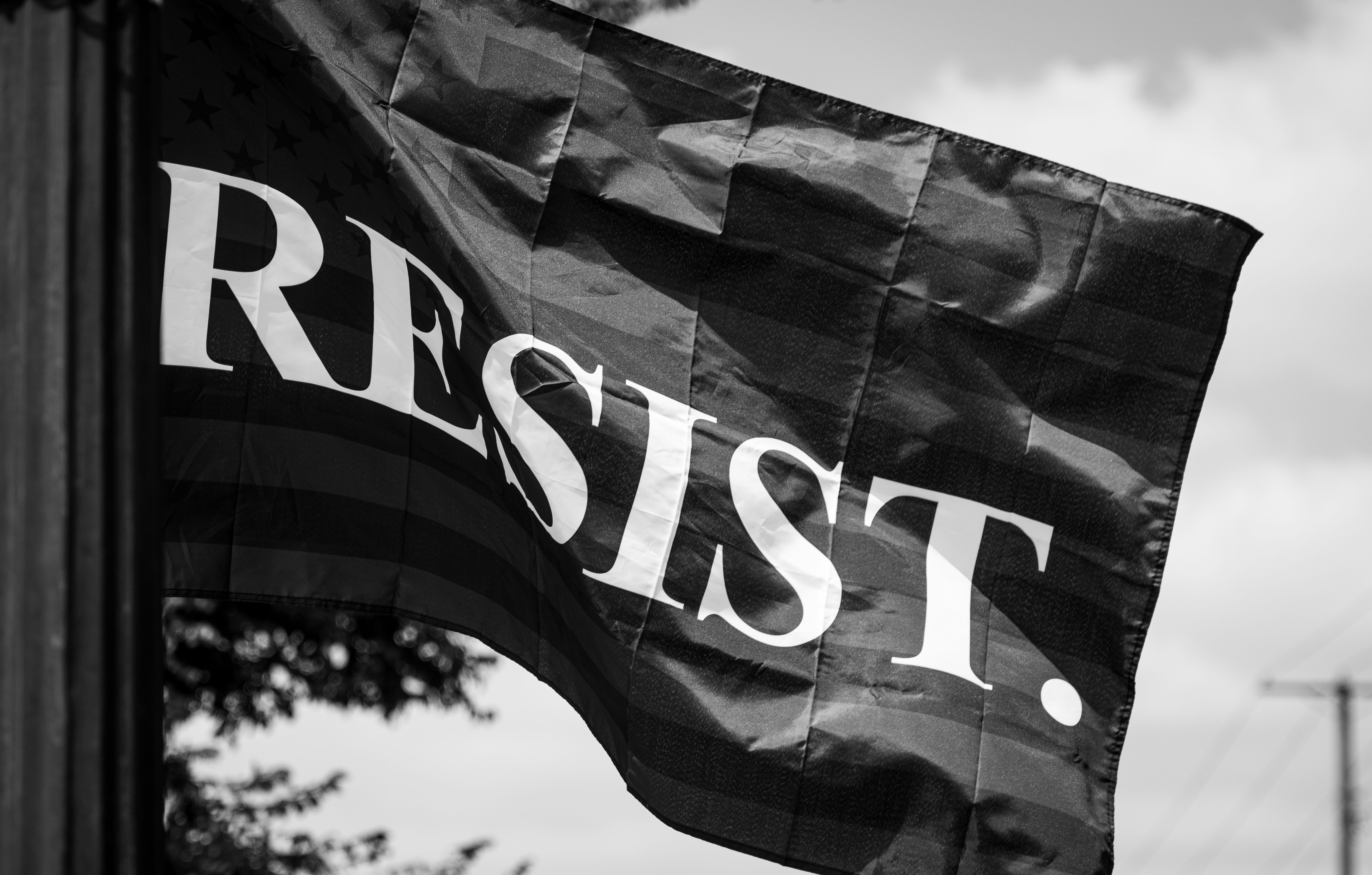 Monochrome Photo of Resist Signage · Free Stock Photo