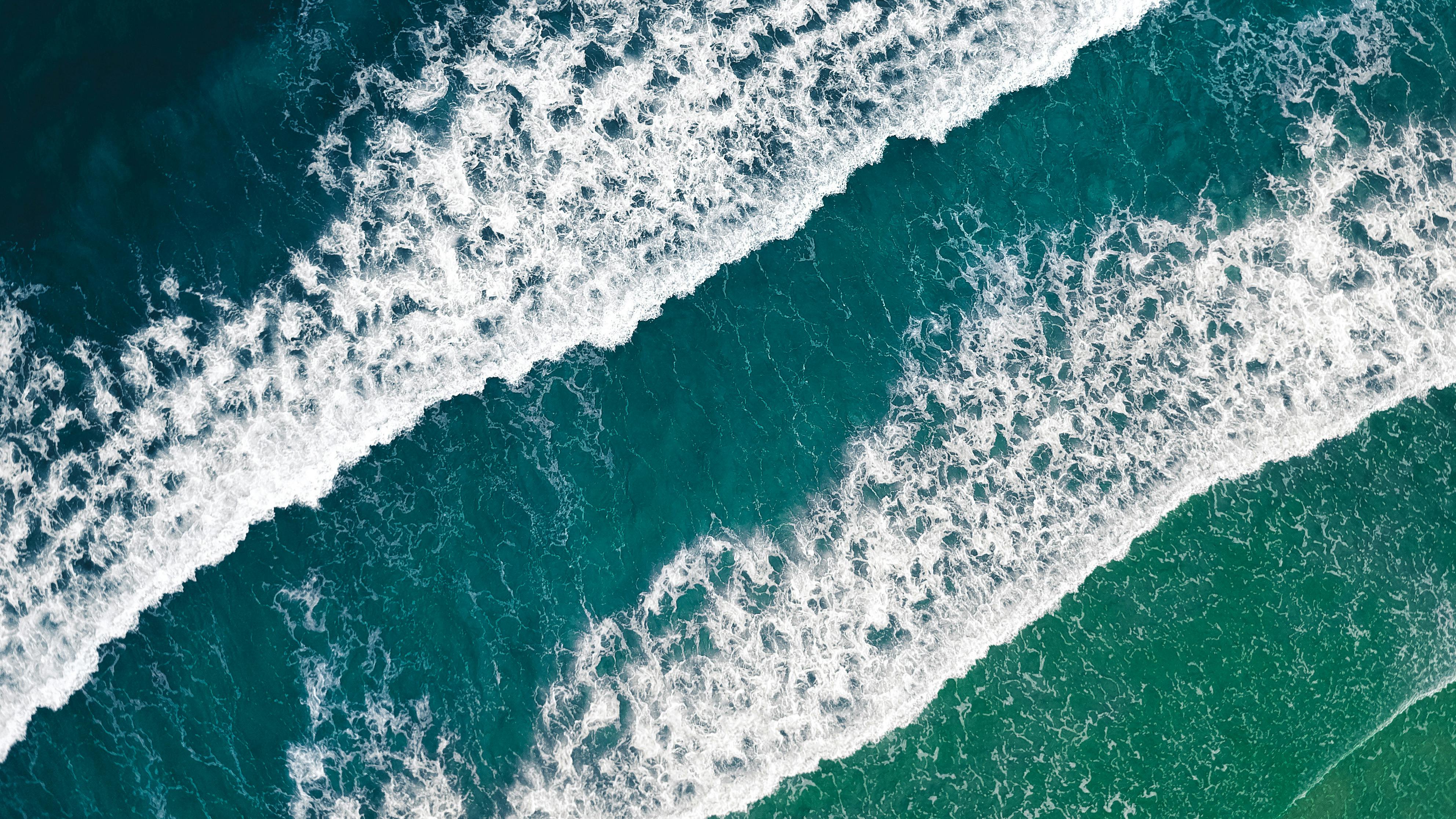 High Angle Photo of Sea Waves · Free Stock Photo