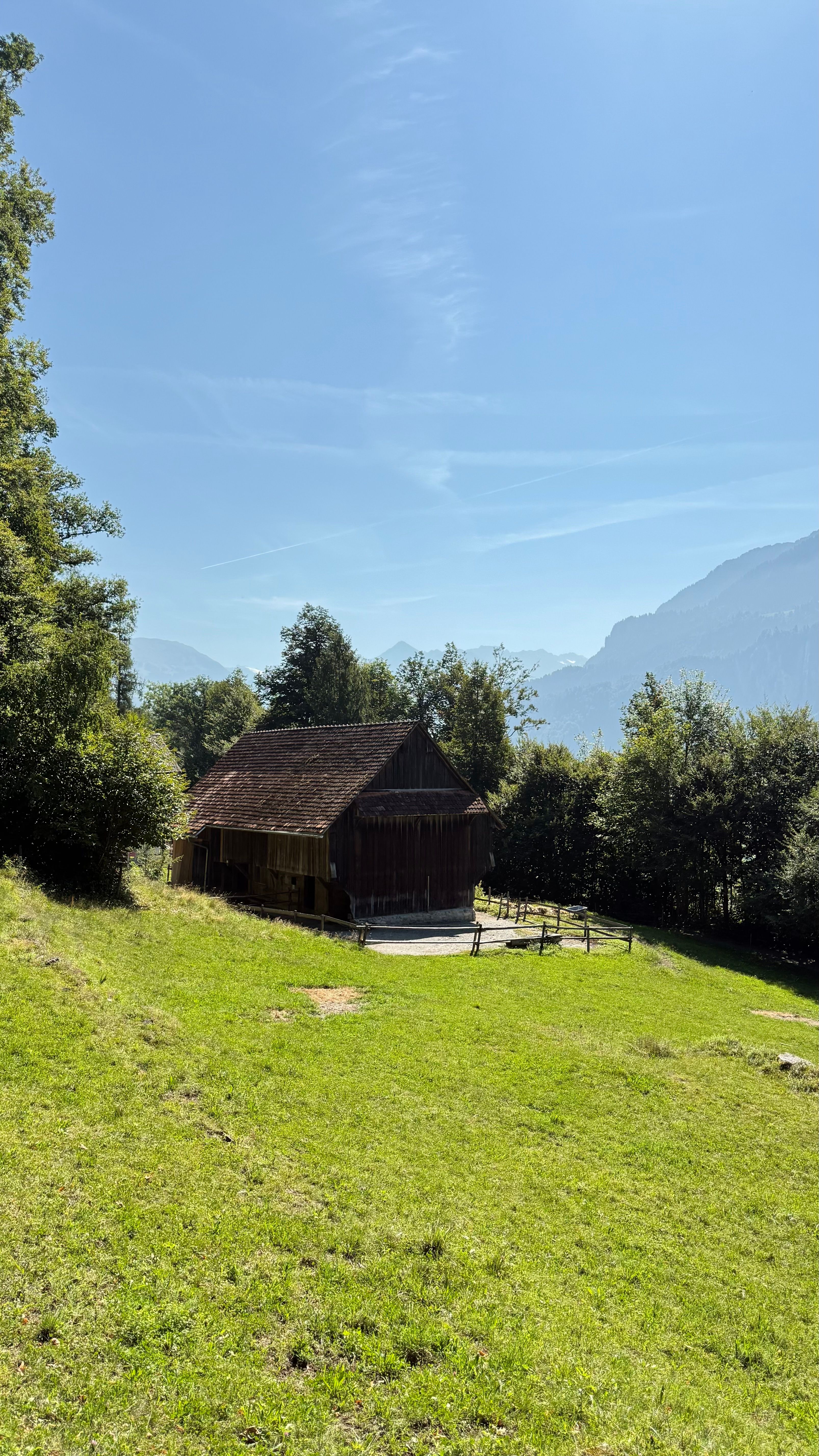 Rustic Barn in Swiss Countryside Landscape · Free Stock Photo