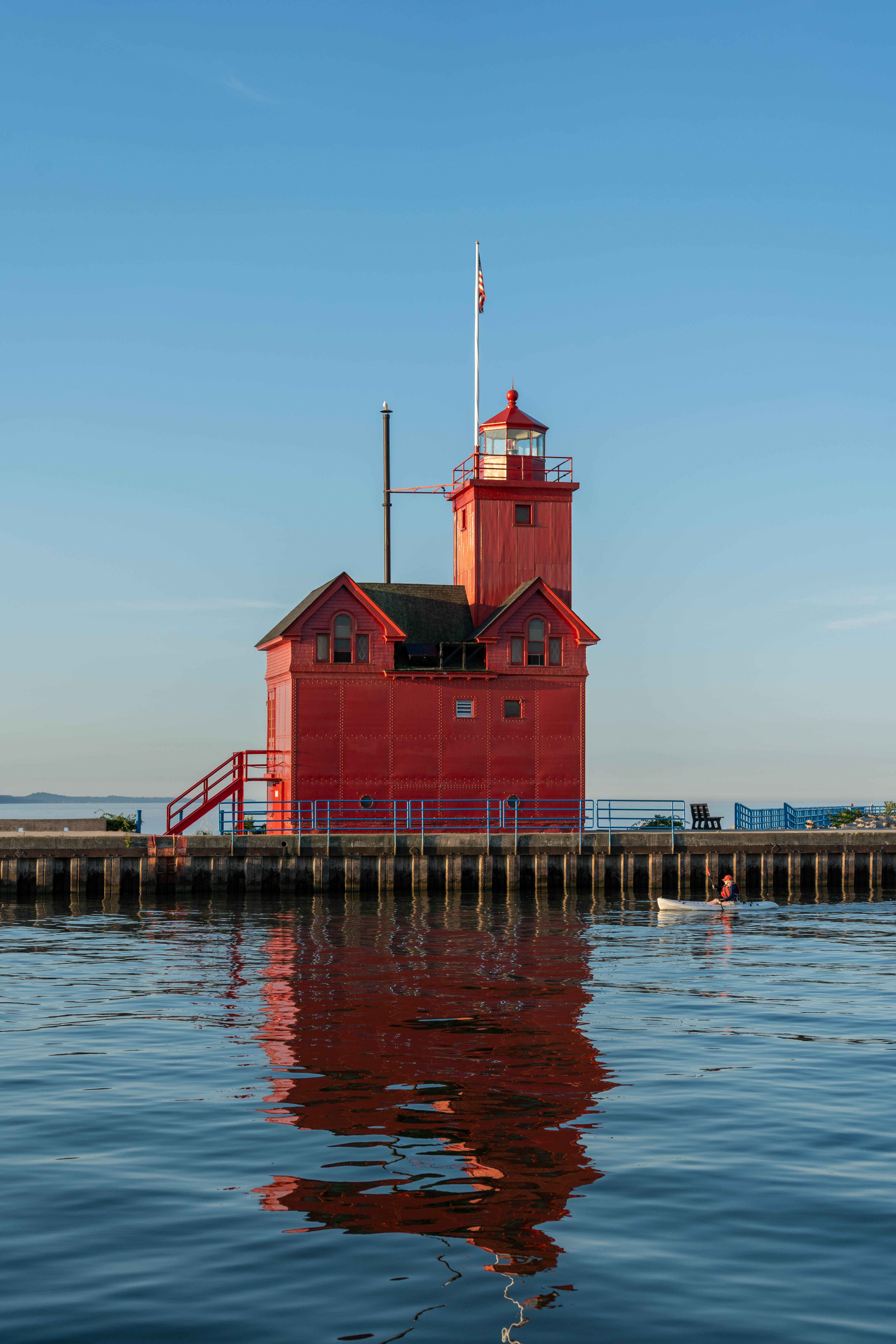 Big Red Lighthouse in Holland, Michigan at Daybreak · Free Stock Photo