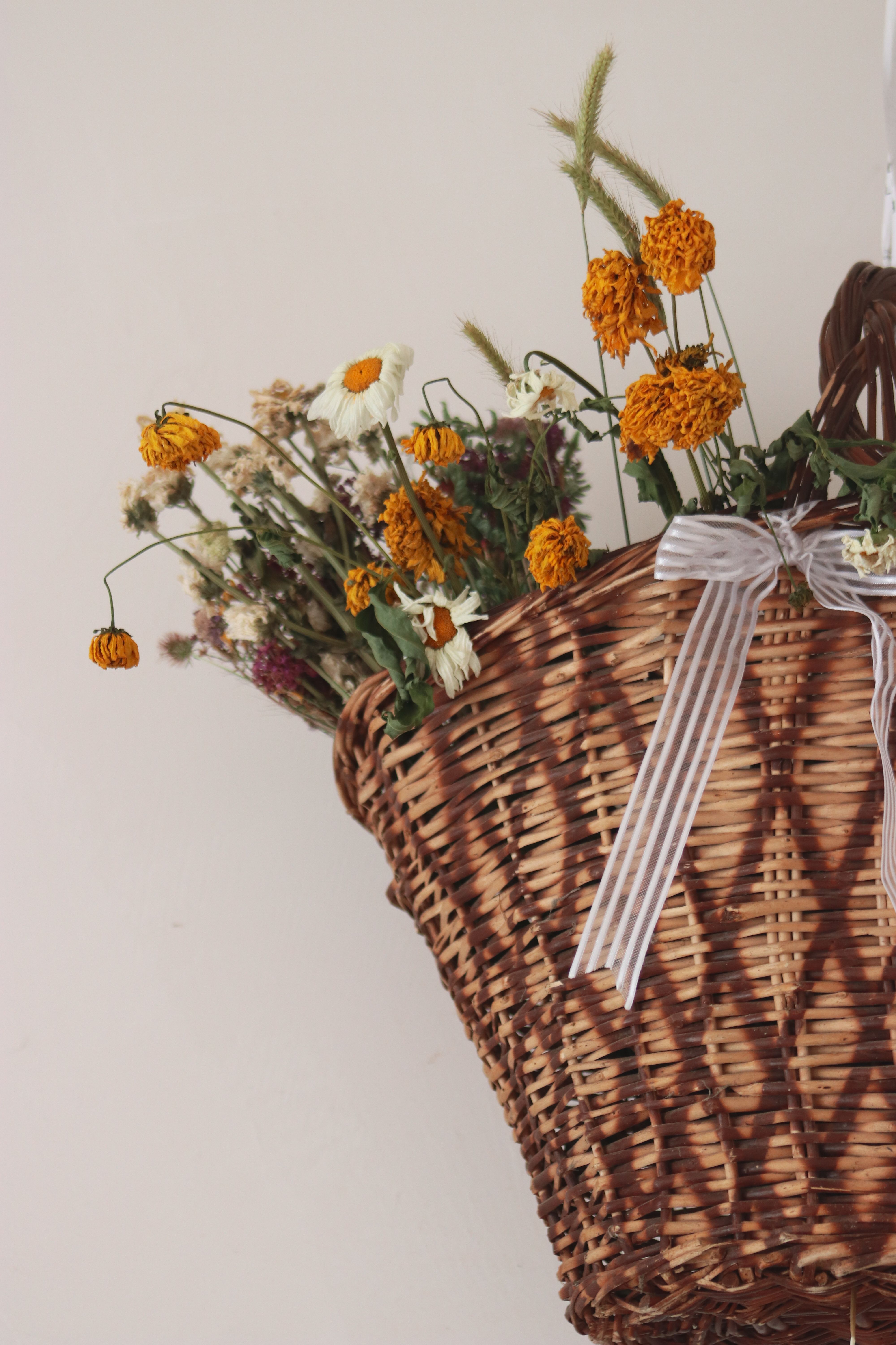 Rustic Basket with Dried Wildflowers Arrangement · Free Stock Photo