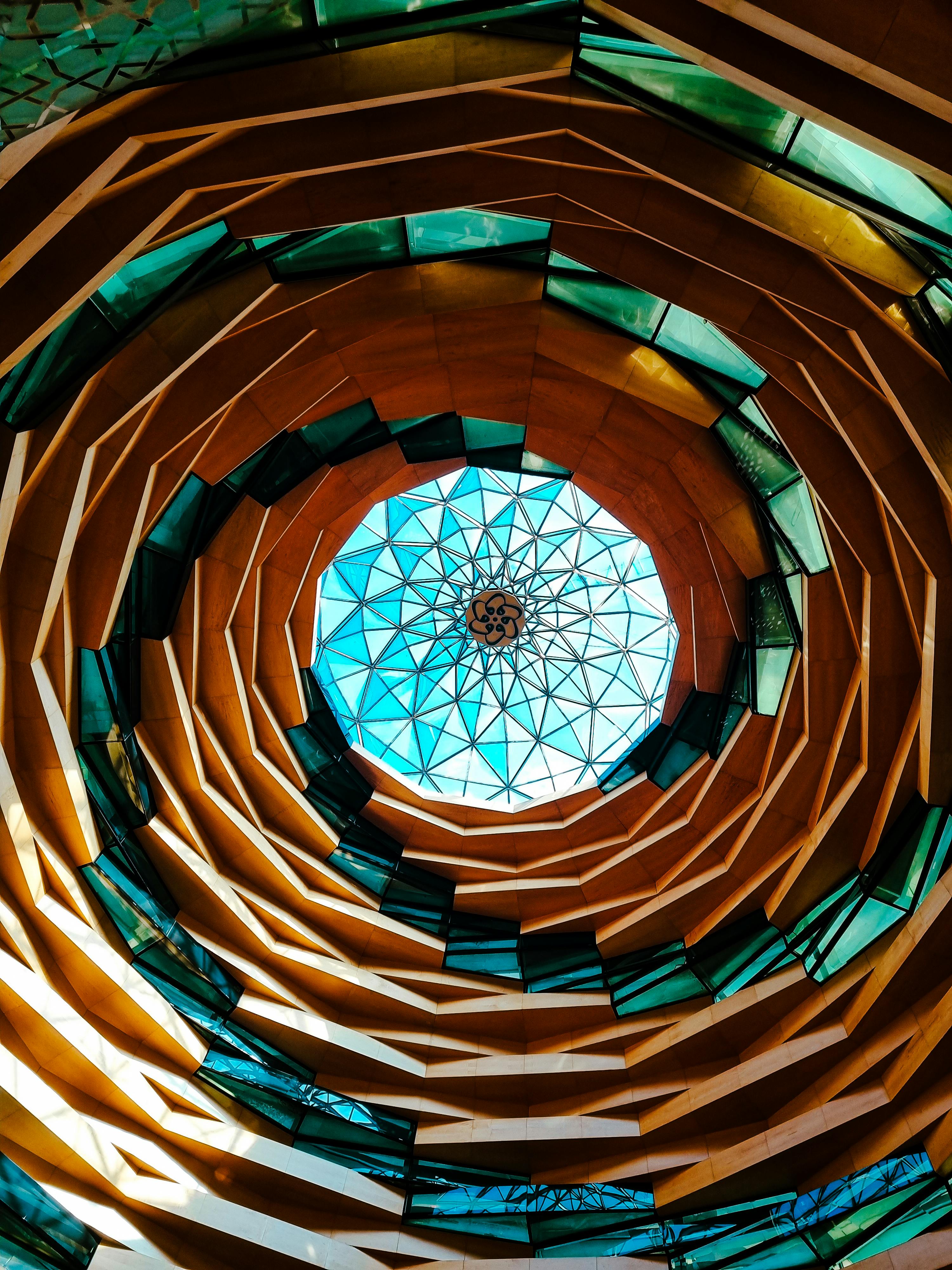 Geometric Dome Ceiling with Abstract Pattern · Free Stock Photo