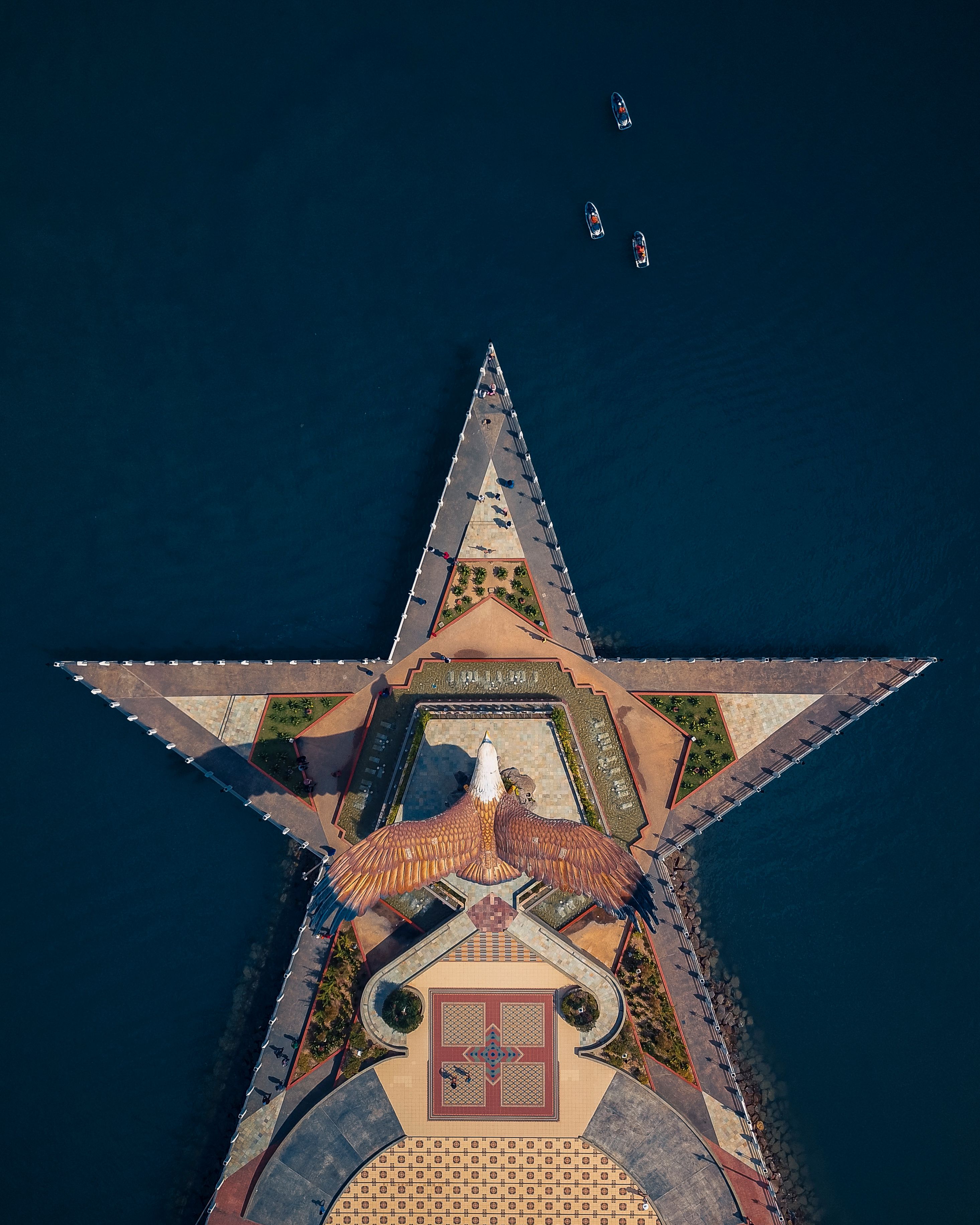 Aerial View of Eagle Square Landmark in Langkawi · Free Stock Photo