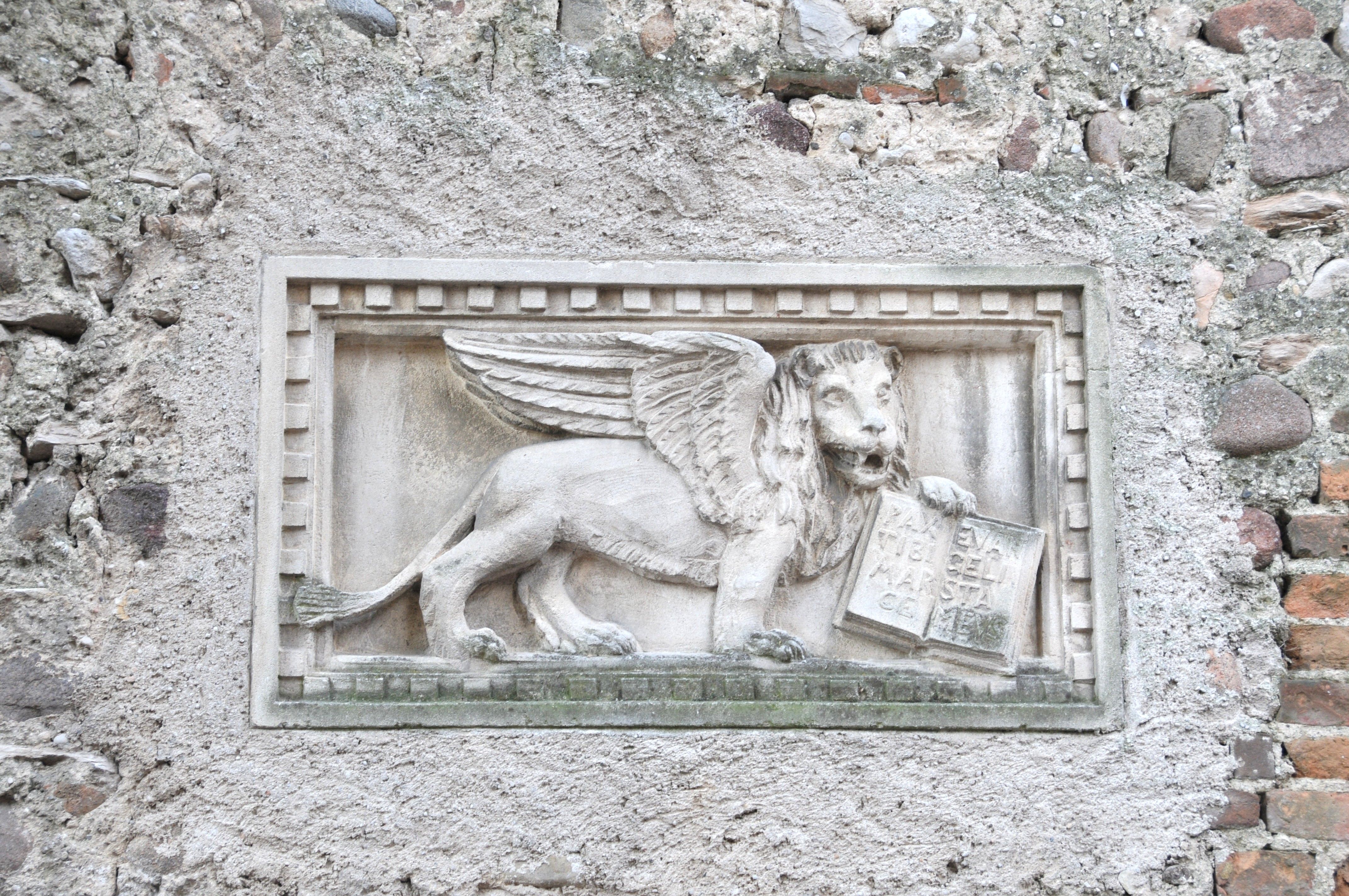 Winged Lion Relief on Stone Wall in Lazise, Italy · Free Stock Photo