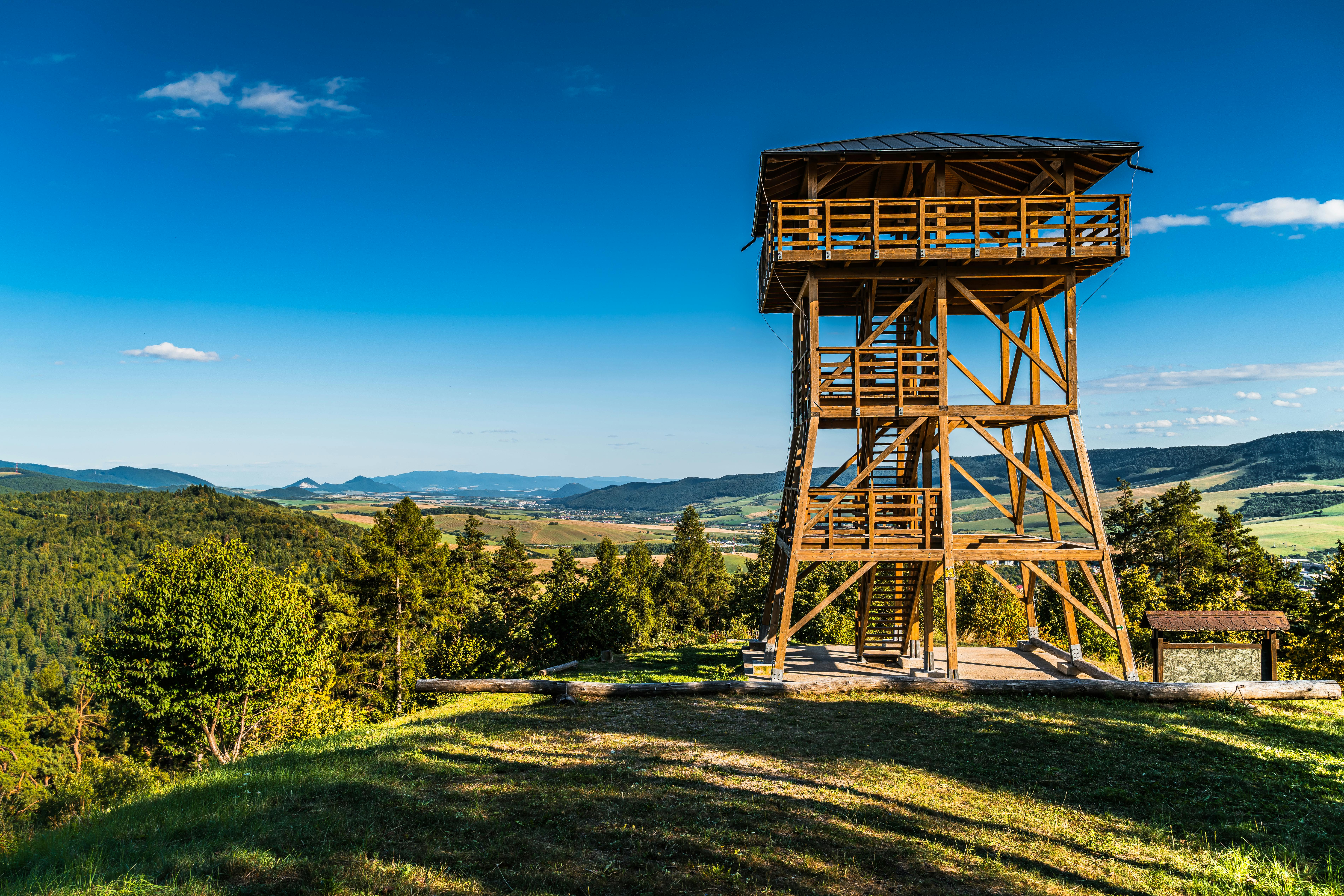 Wooden Watchtower Overlooking Lipany Landscape · Free Stock Photo