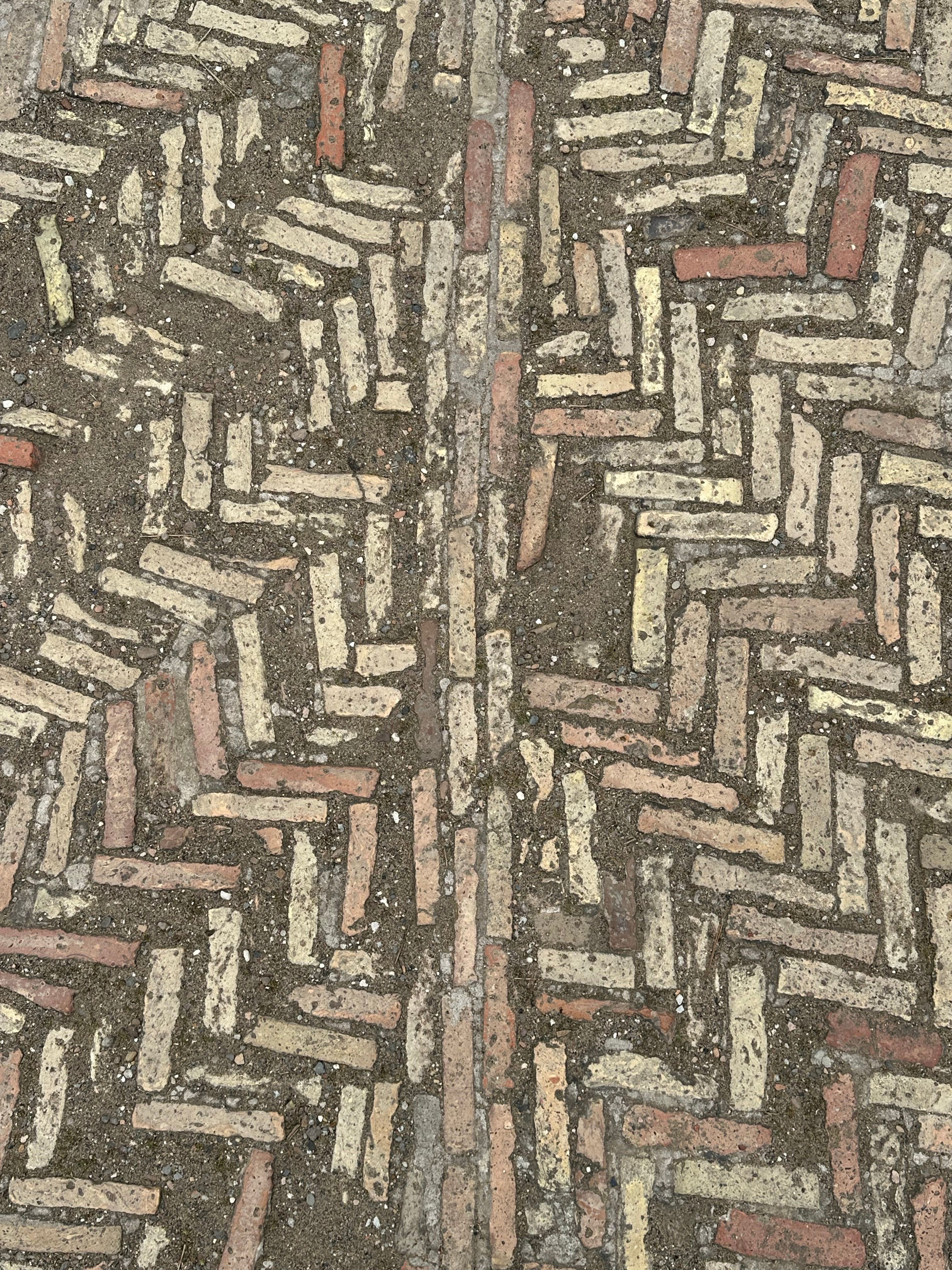 Rustic Brick Pavement with Herringbone Pattern · Free Stock Photo