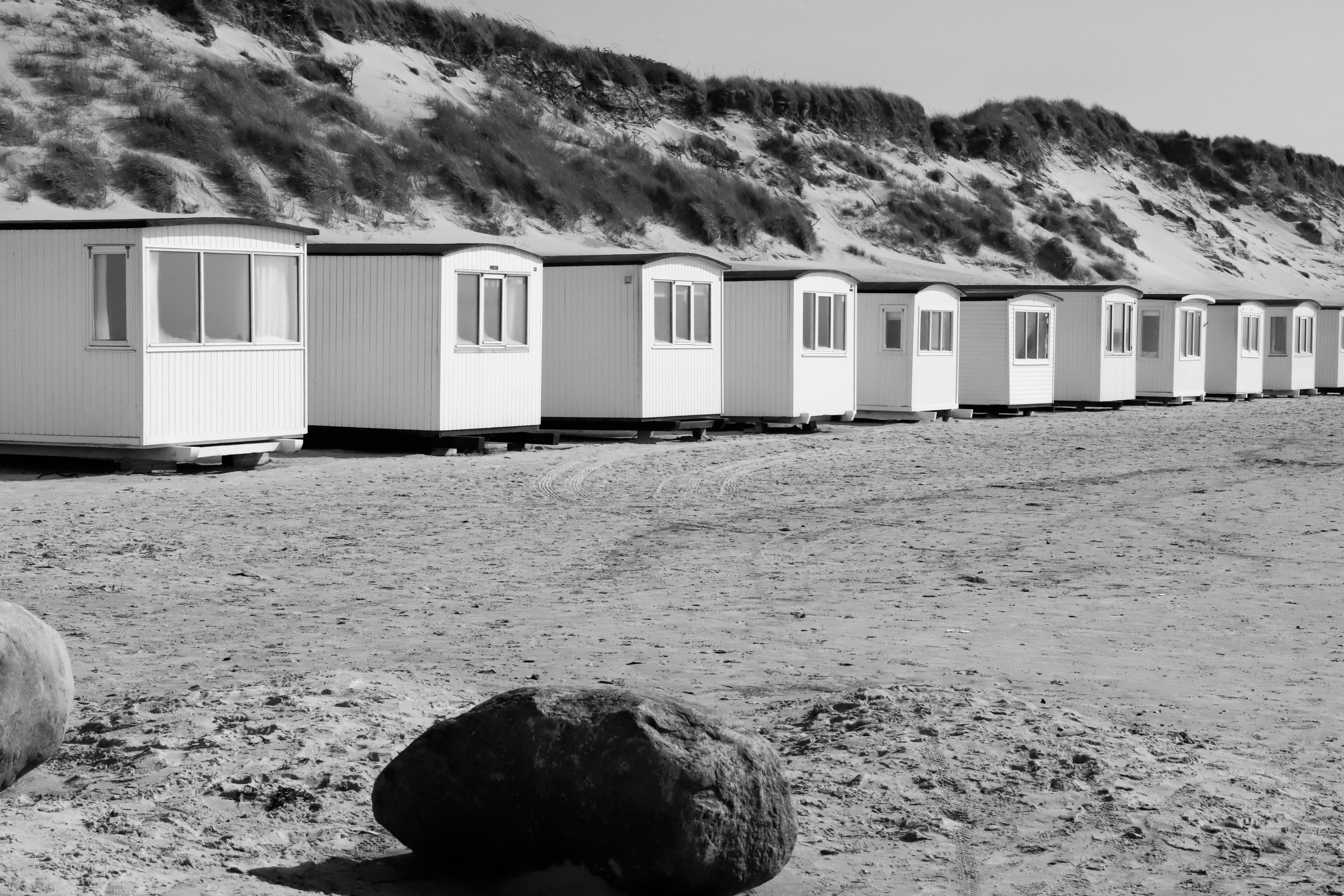 Coastal Beach Houses on Danish Sand Dunes · Free Stock Photo