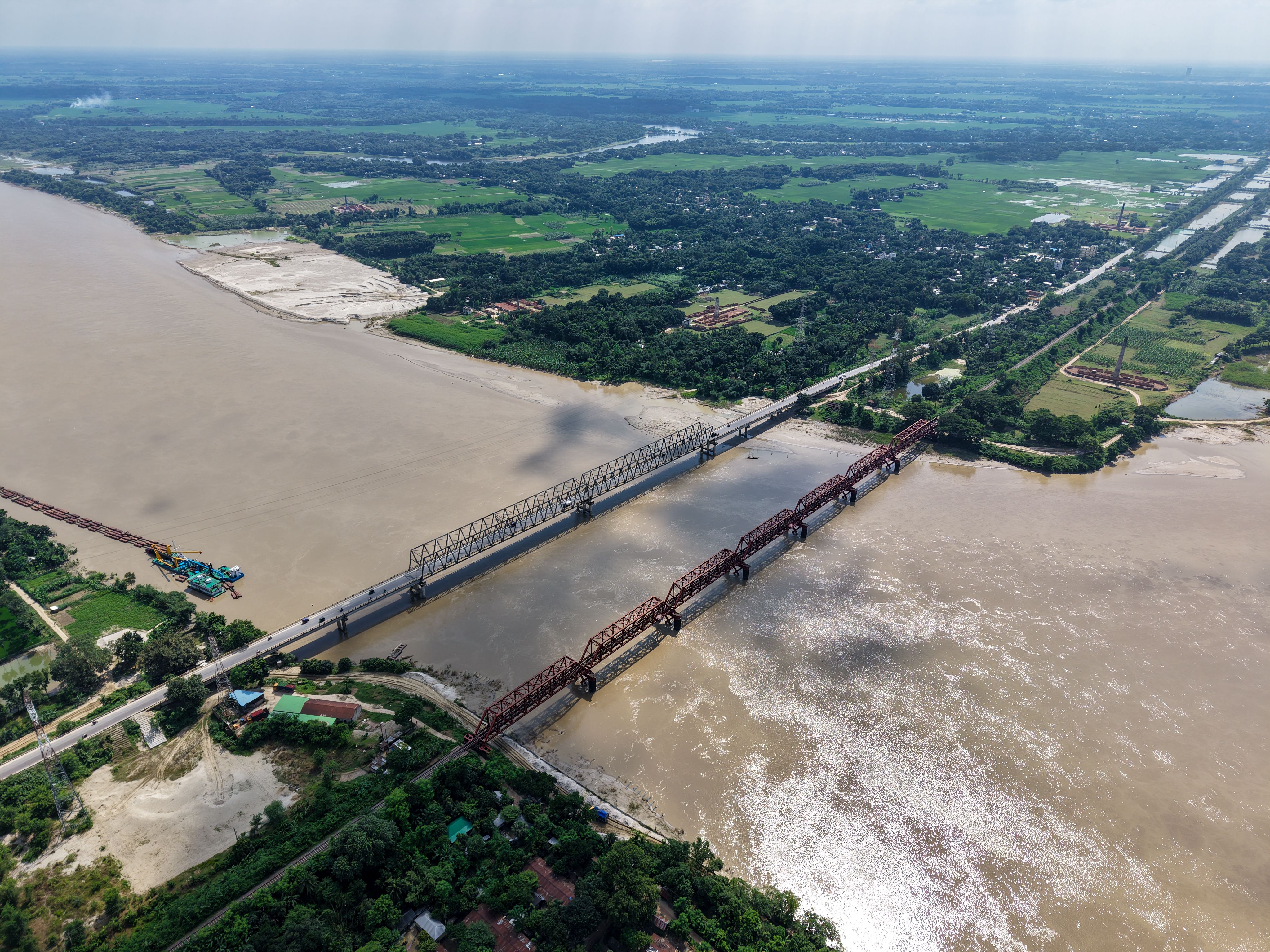 Aerial View of Harding Bridge in Bangladesh · Free Stock Photo