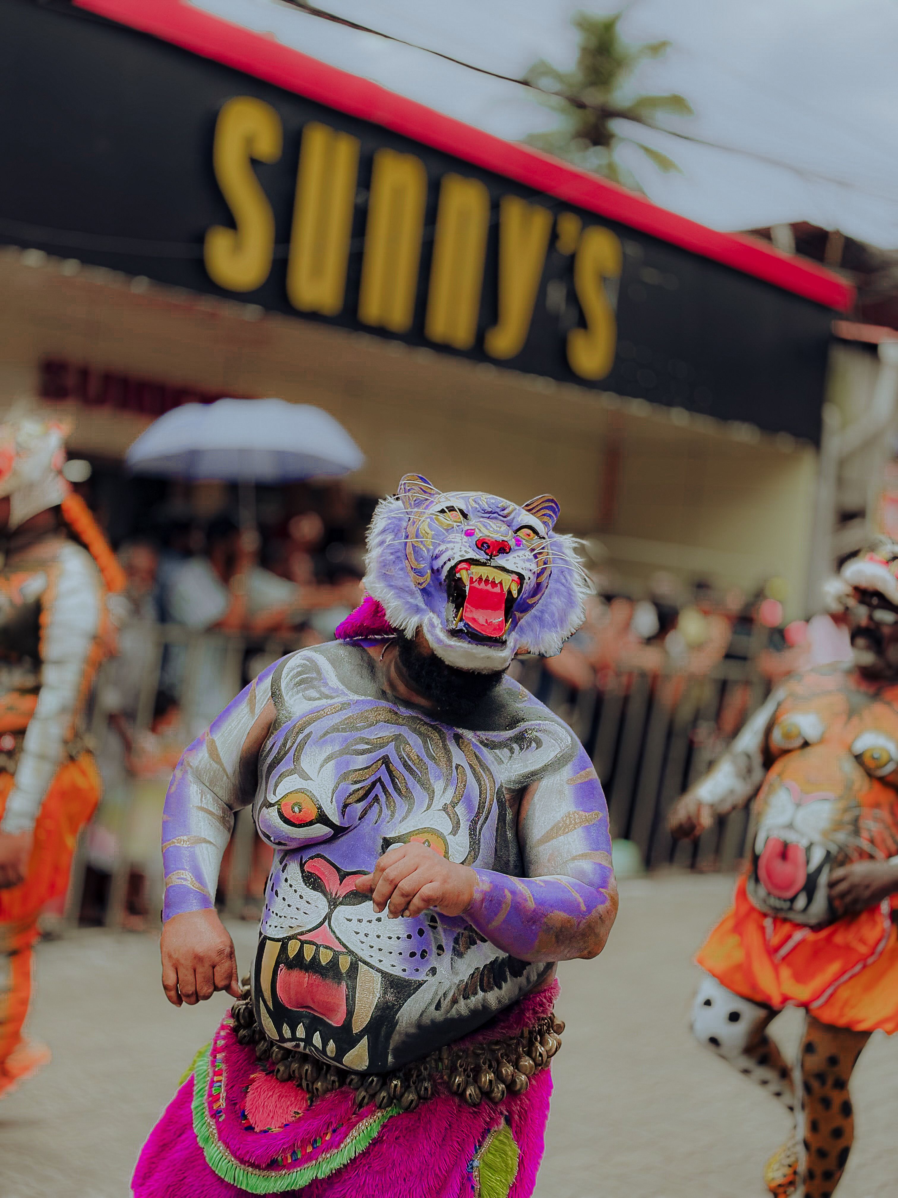 Colorful Pulikali Tiger Dancer in Ernakulam Street Parade · Free Stock ...