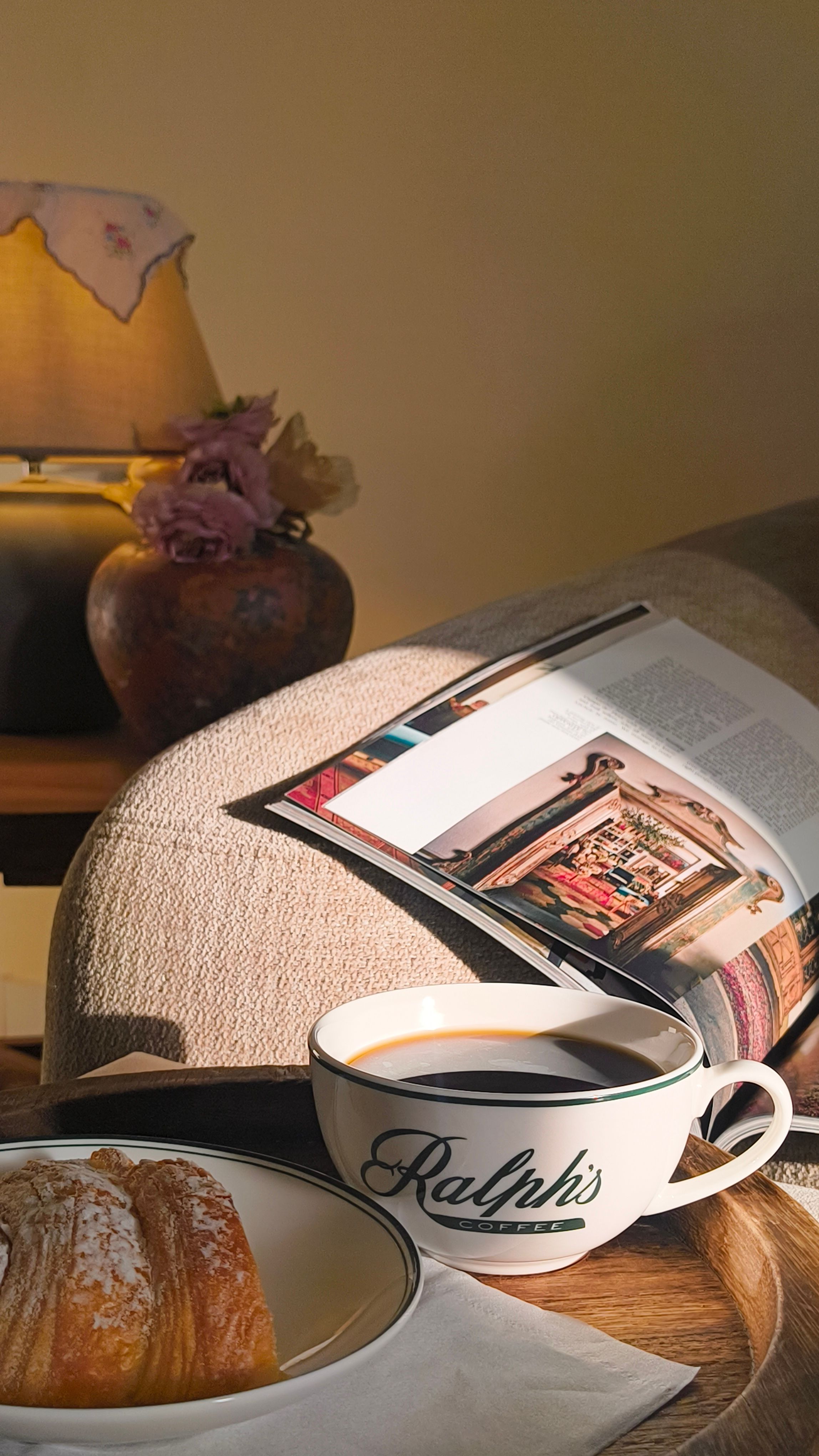 Cozy Morning with Coffee, Pastry and Magazine · Free Stock Photo