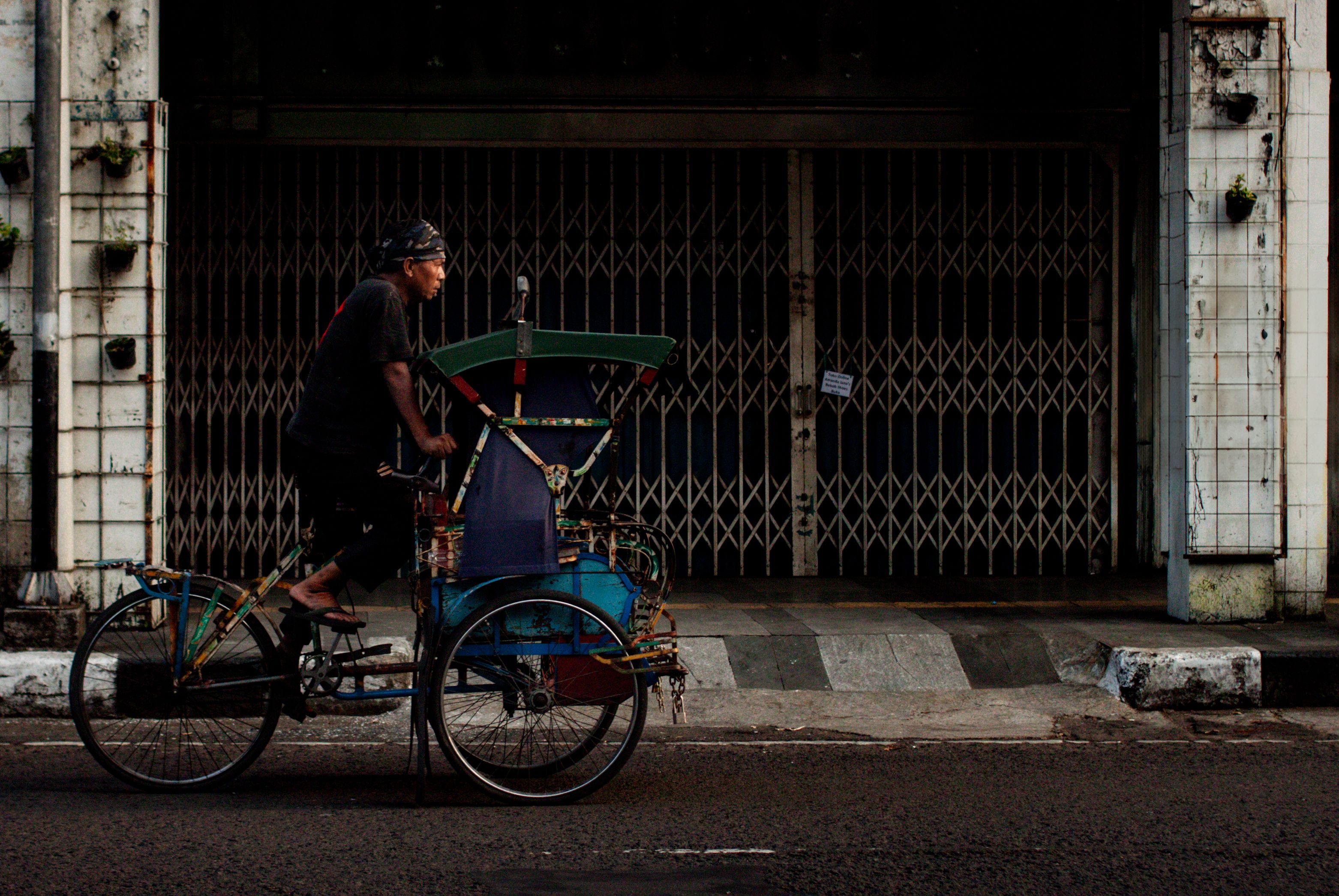 Traditional Becak Ride in Bandung, Indonesia · Free Stock Photo
