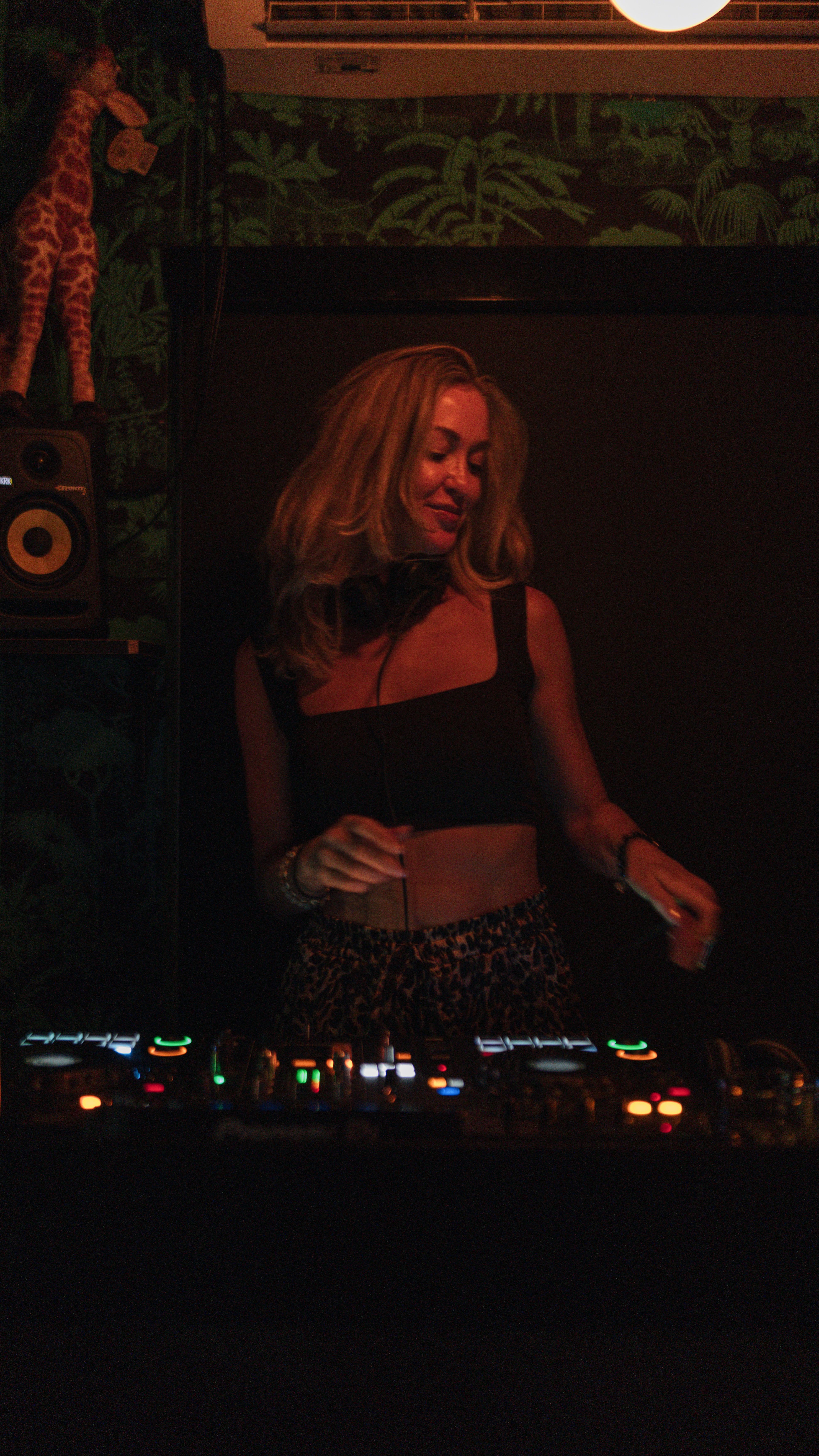 Female DJ Performing in Dimly Lit Club · Free Stock Photo