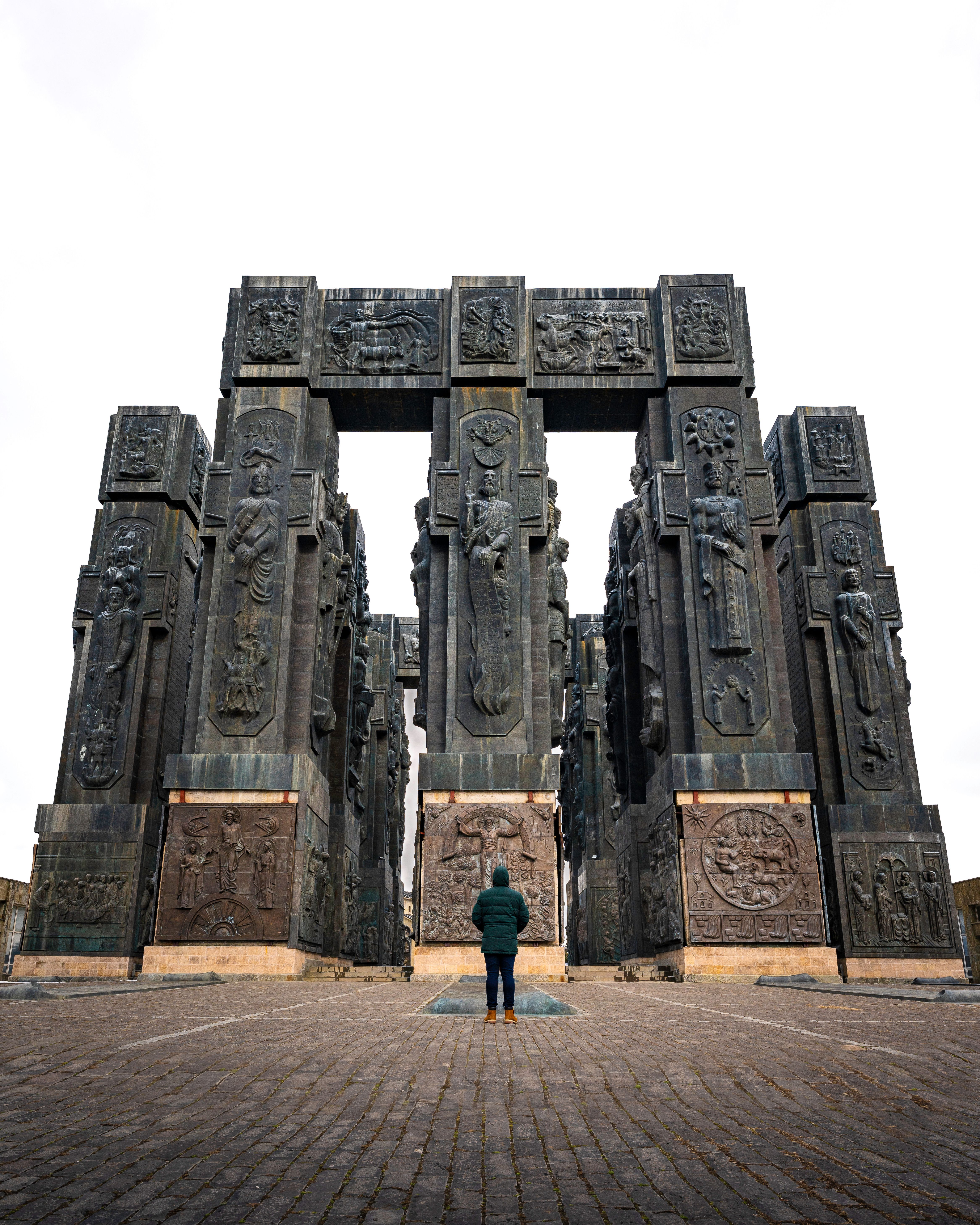 Historic Columns at Chronicle of Georgia in Tbilisi · Free Stock Photo
