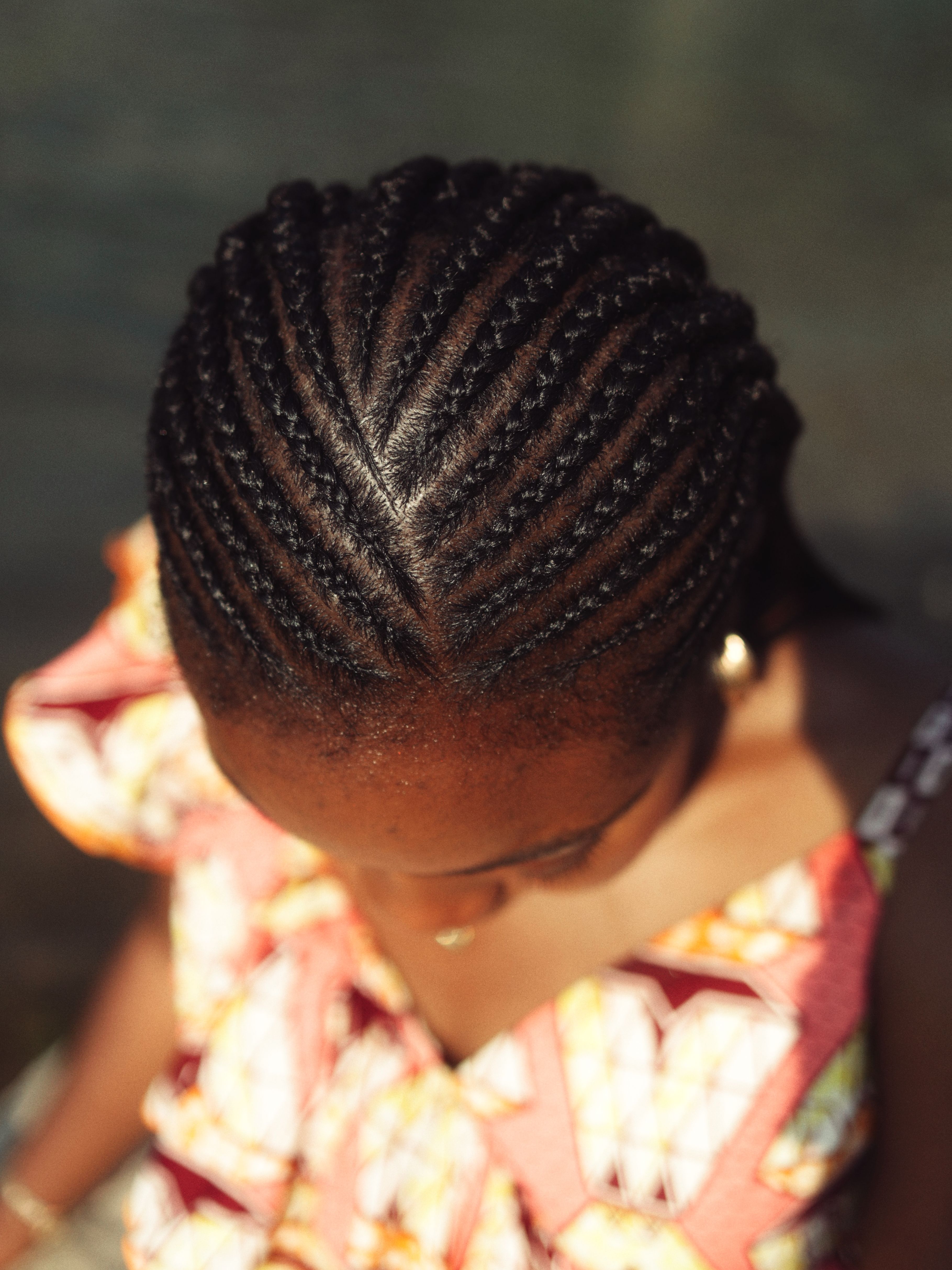 Top View of Stylish Braided Hairstyle on Woman · Free Stock Photo