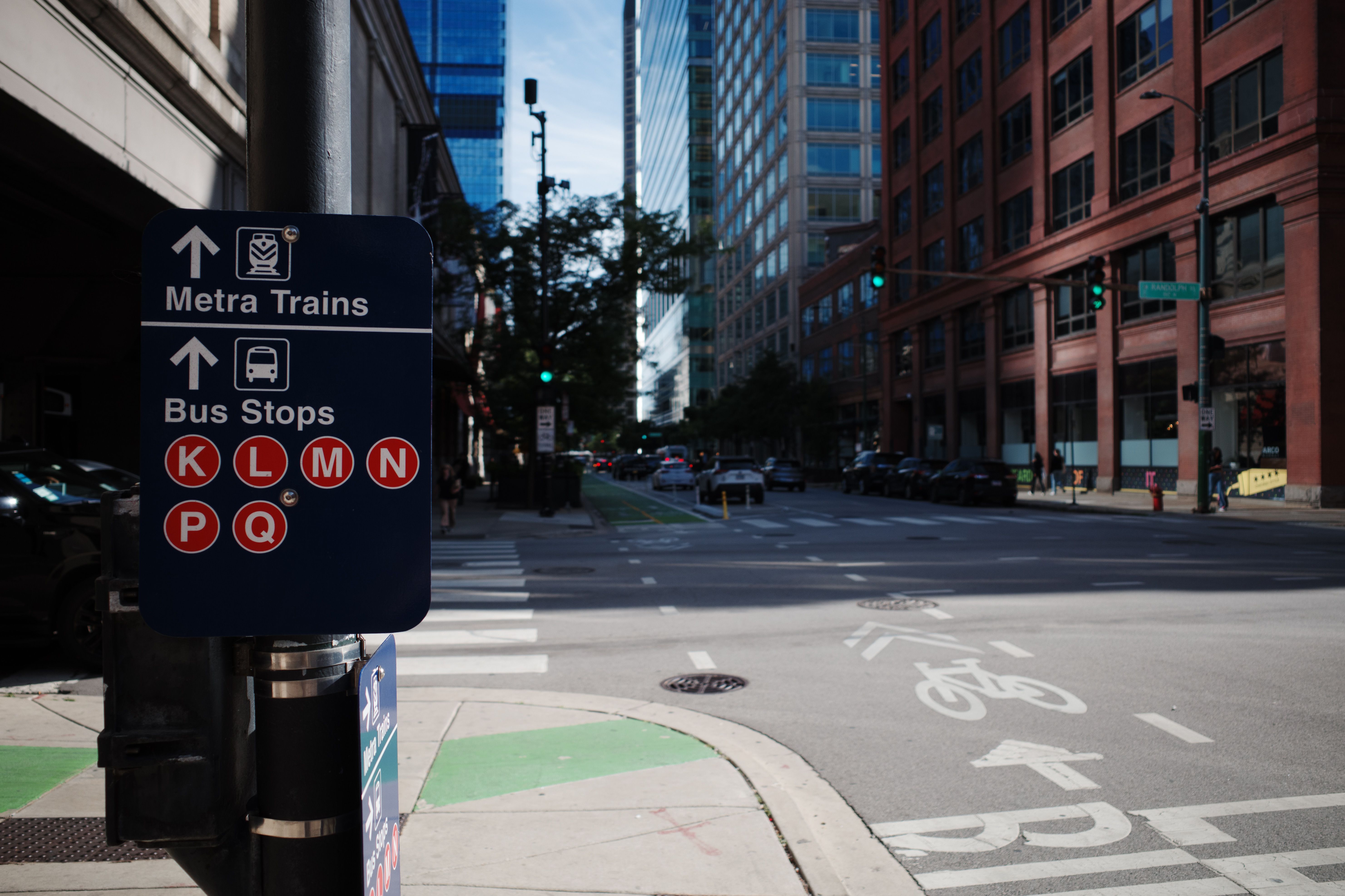 Urban Intersection with Public Transport Sign · Free Stock Photo