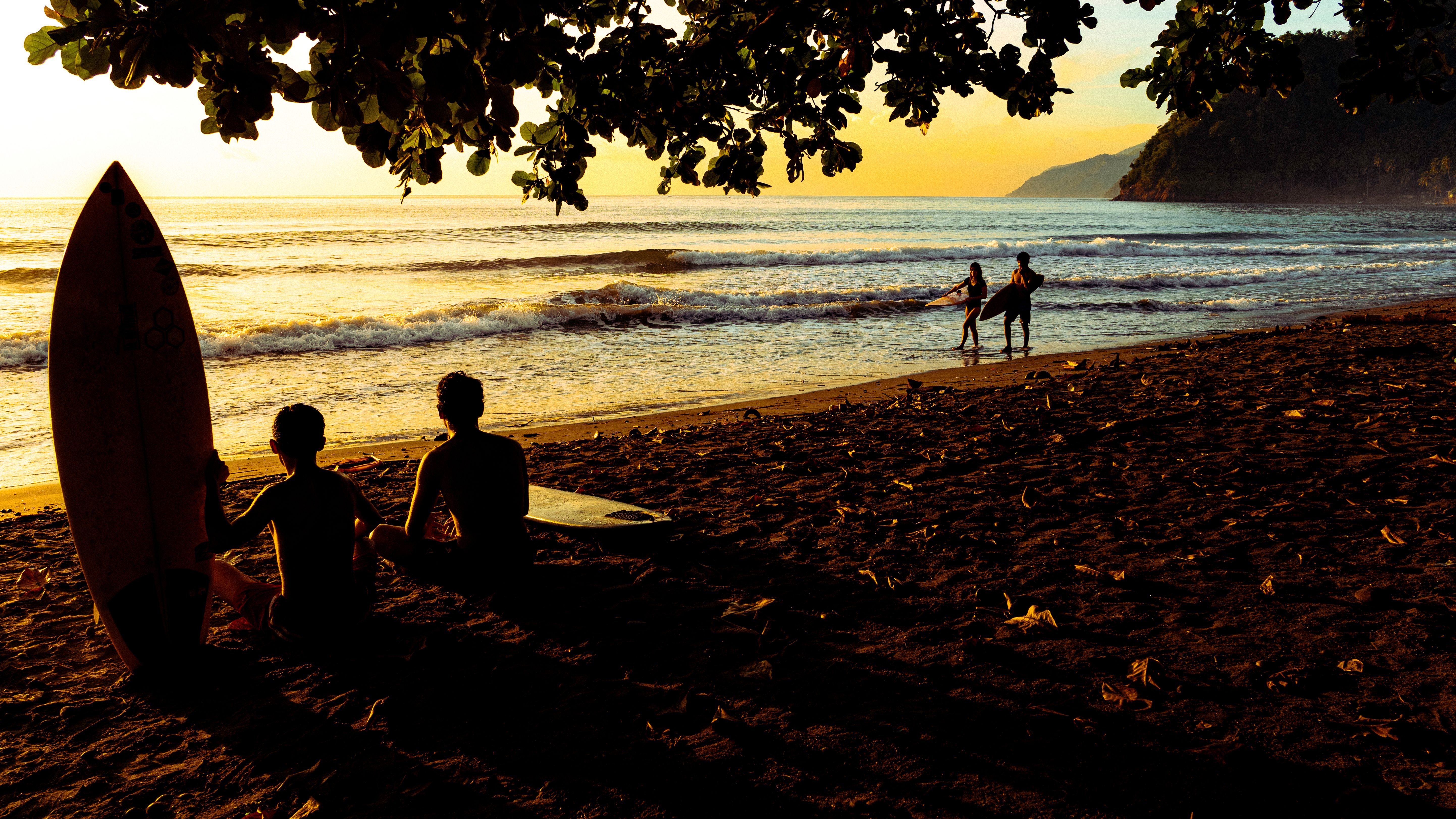 Sunset Surfing Scene in Malita, Philippines · Free Stock Photo