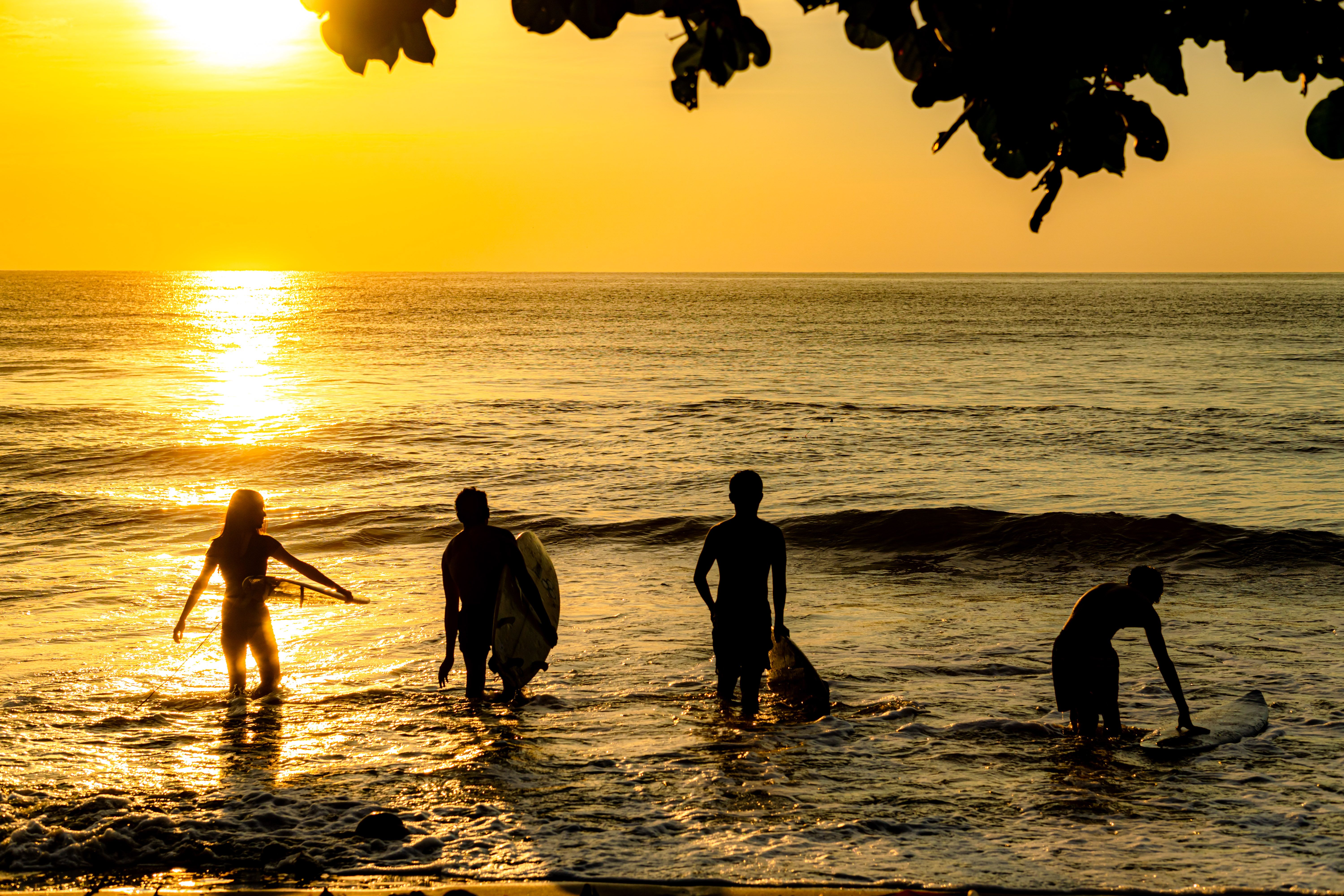 Surfing at Sunrise on a Filipino Beach · Free Stock Photo