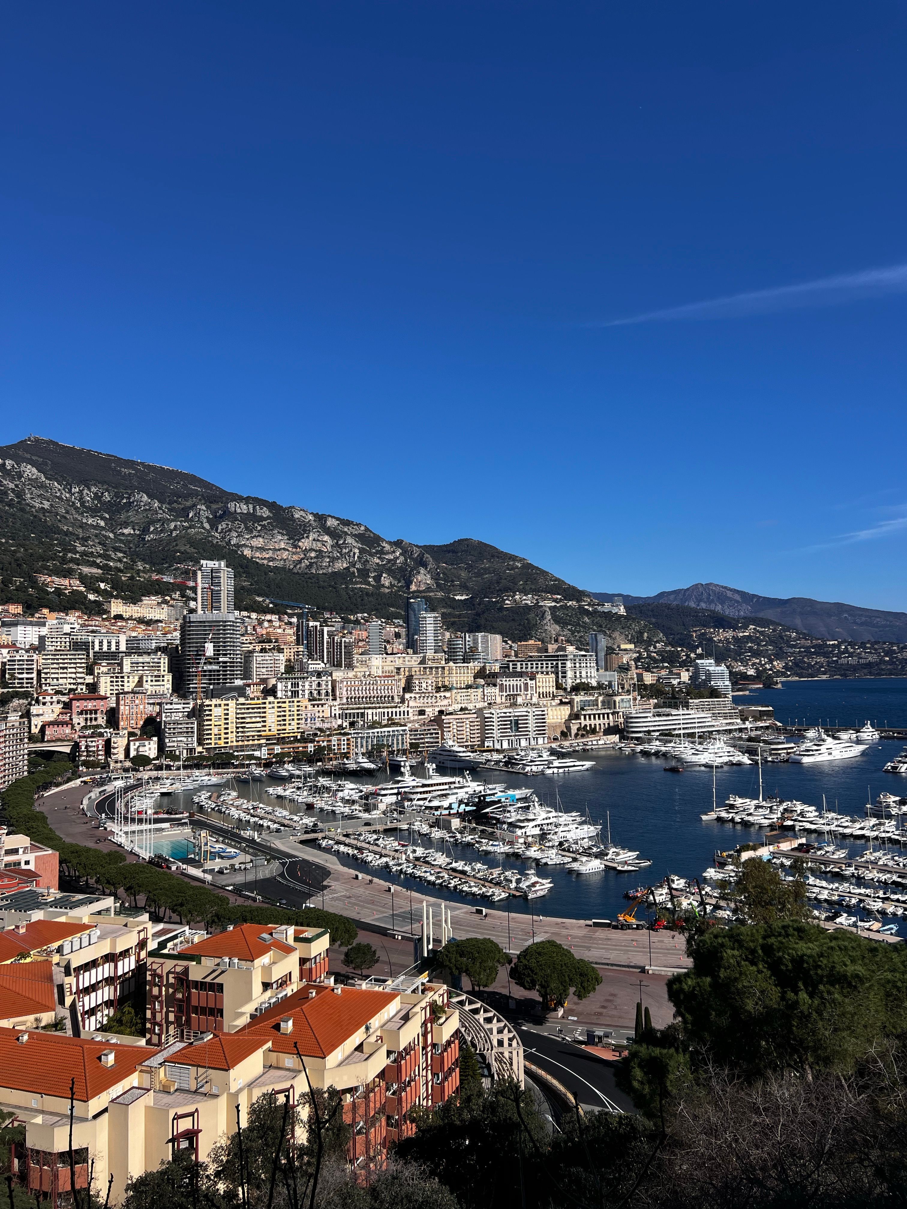 Aerial View of Monaco with Harbor and Mountains · Free Stock Photo
