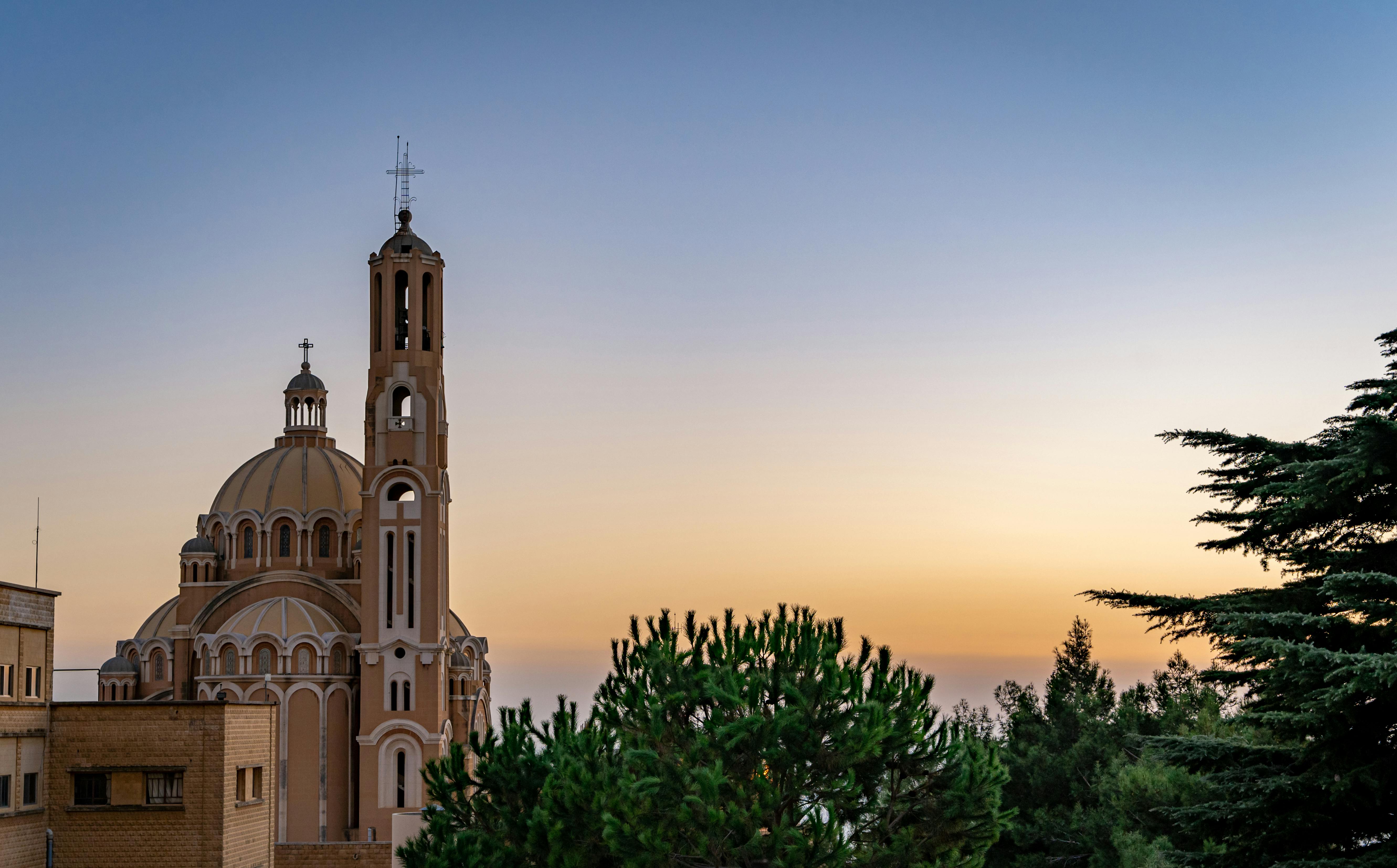 St Paul Basilica at Sunset in Harissa, Lebanon · Free Stock Photo