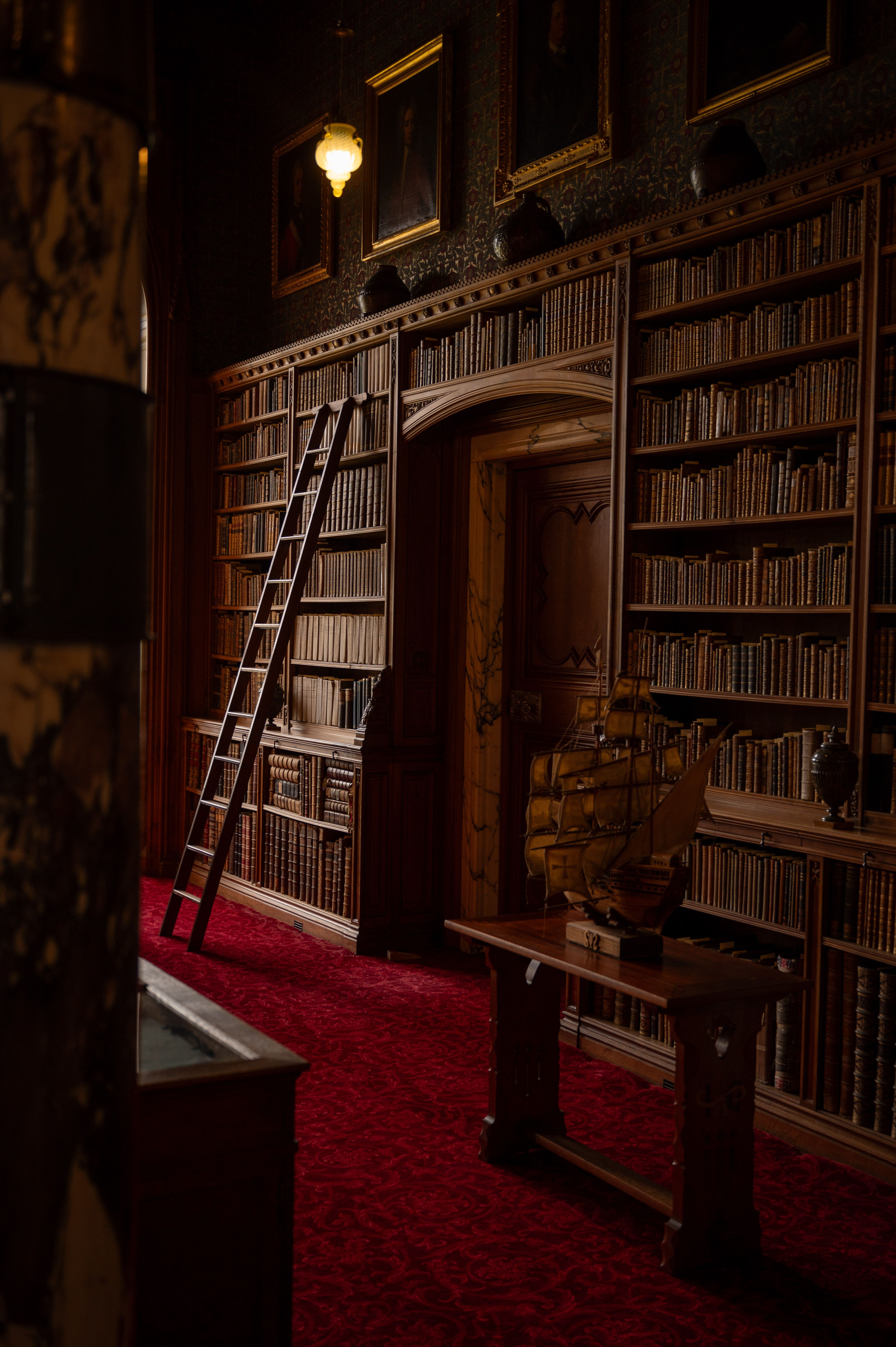 Historic Neo-Gothic Library Interior in Scotland · Free Stock Photo