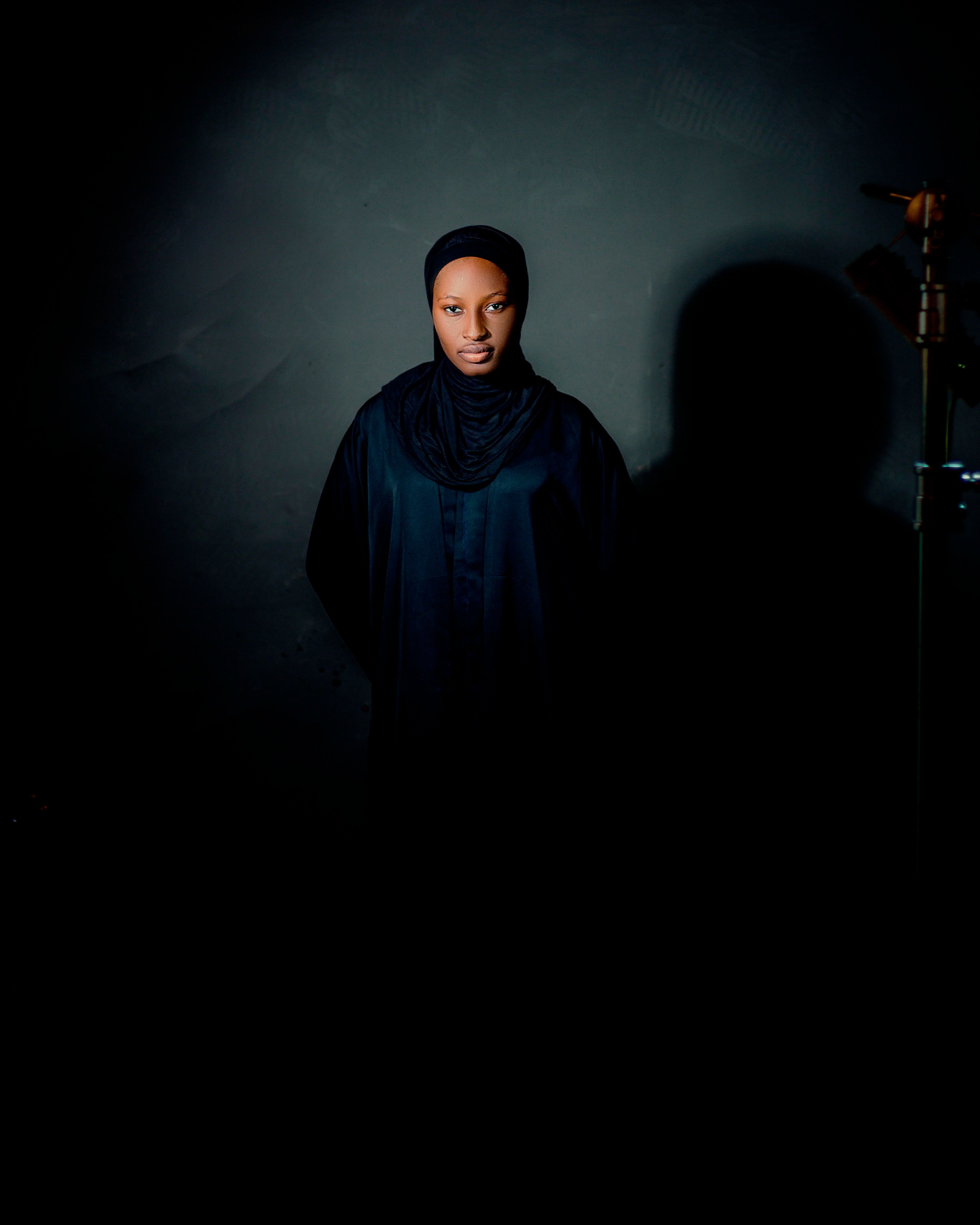 Elegant Portrait of Woman in Hijab with Moody Lighting · Free Stock Photo