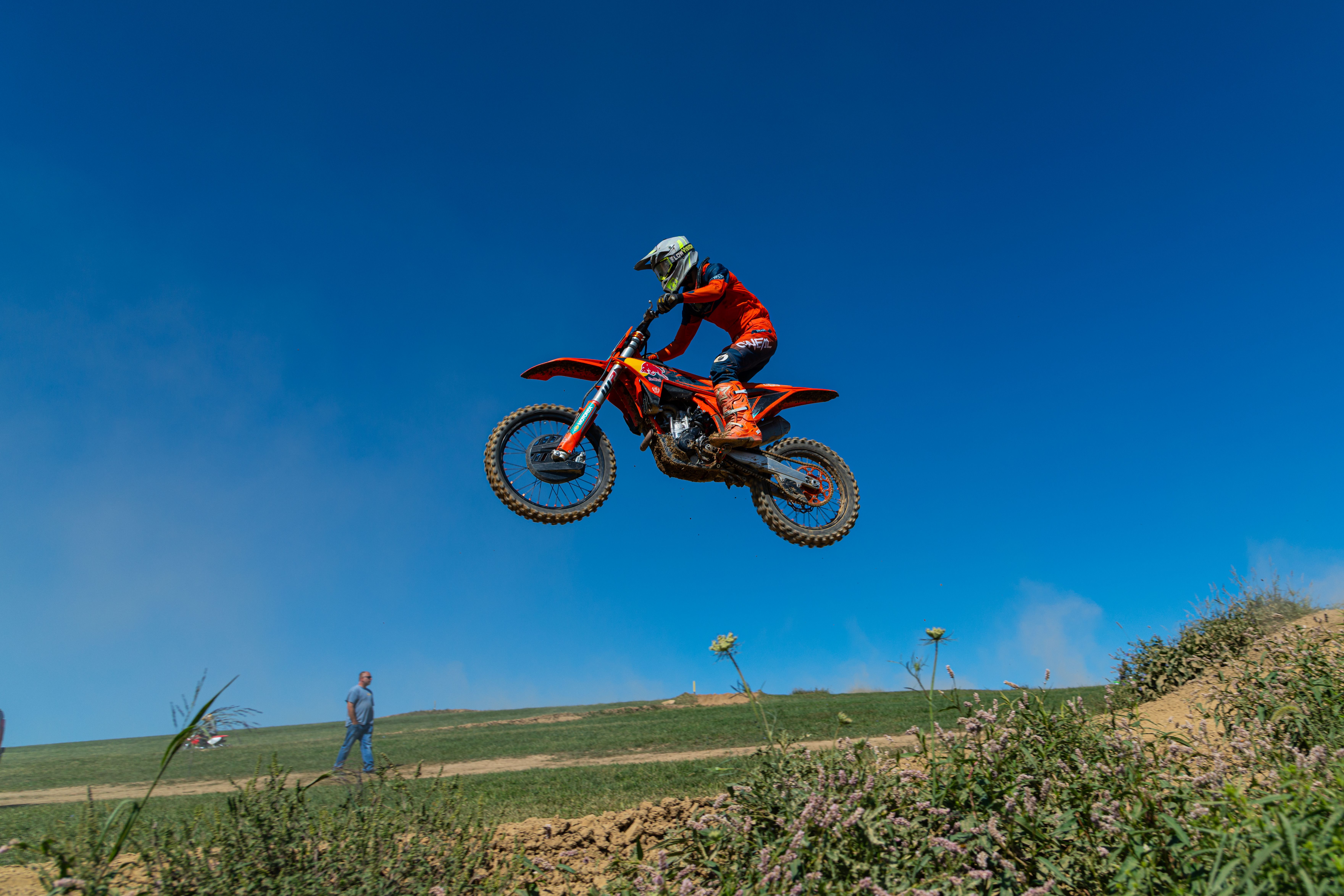 Motocross Bike Jump on Dirt Track in Canonsburg · Free Stock Photo