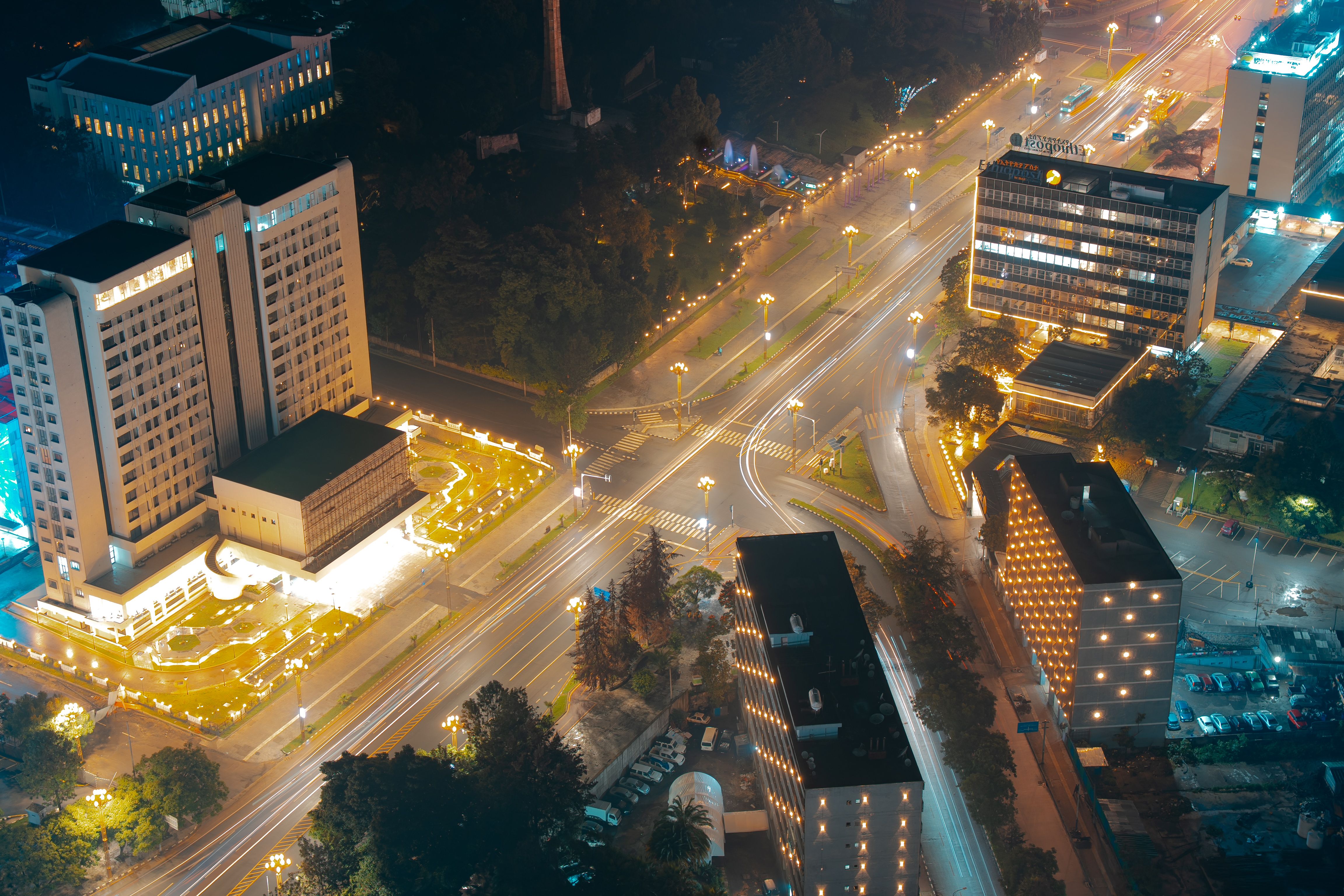 Night Aerial View of Addis Ababa Cityscape · Free Stock Photo