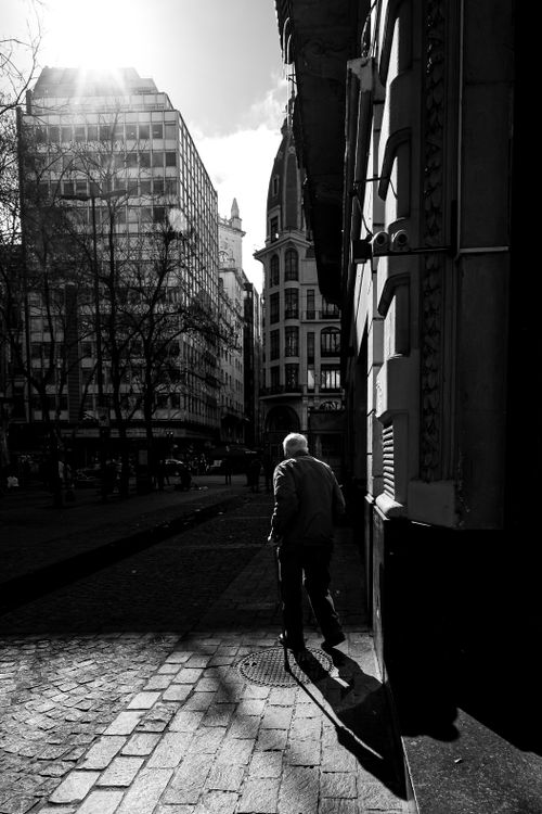 Dramatic Black and White Buenos Aires Street Scene · Free Stock Photo
