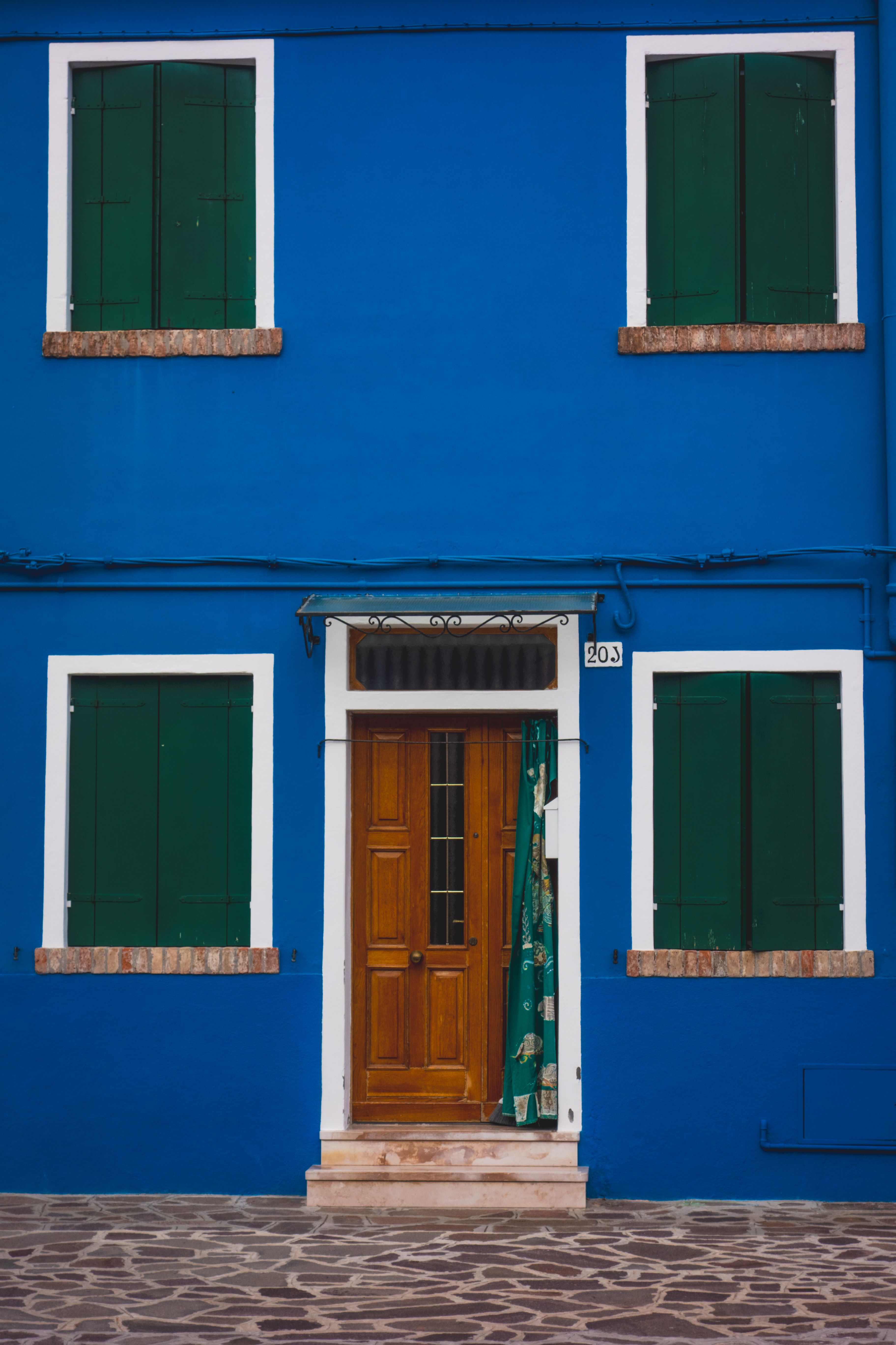 Blue Concrete 2-storey House · Free Stock Photo
