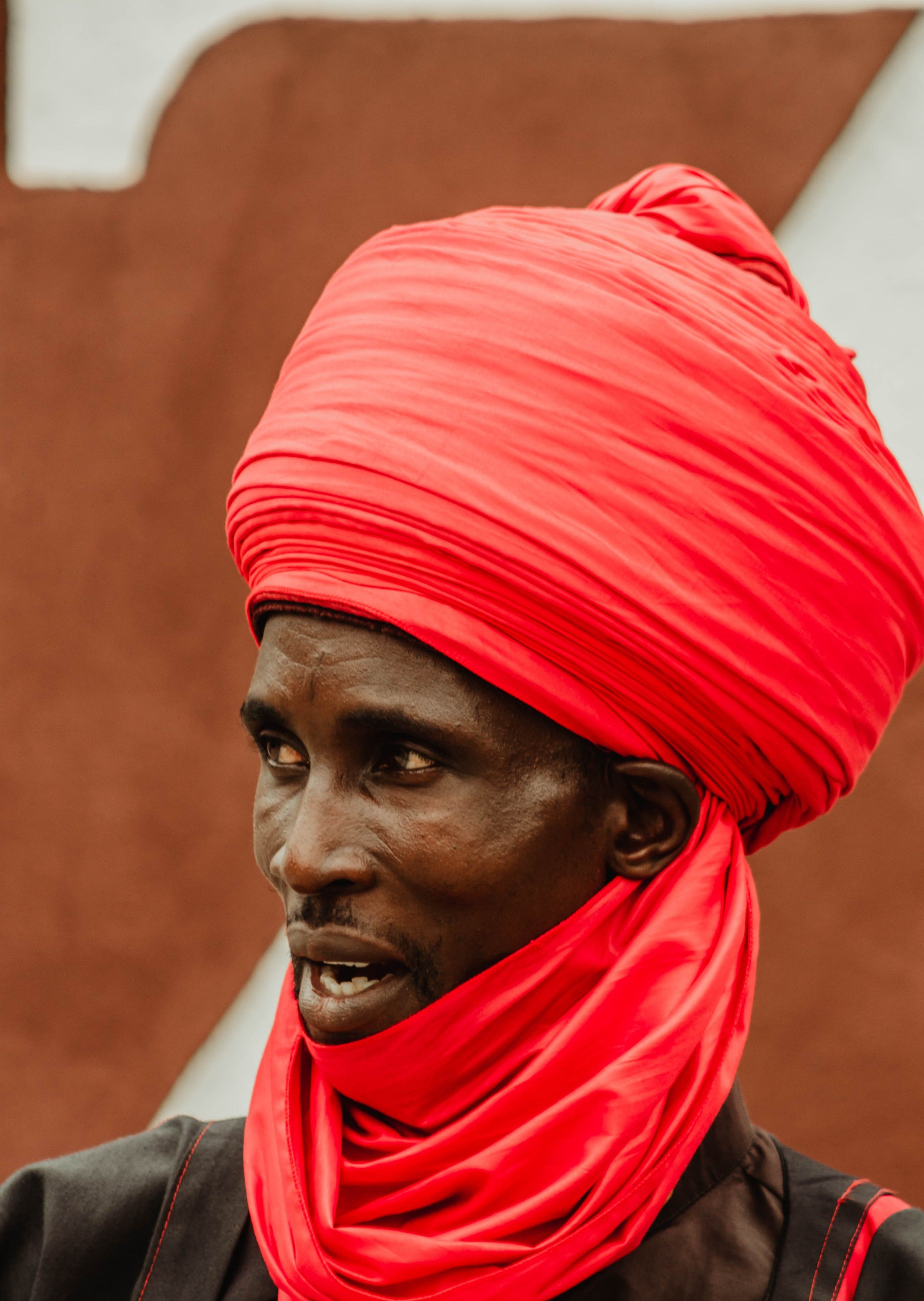Portrait of a Man in Traditional Red Turban · Free Stock Photo