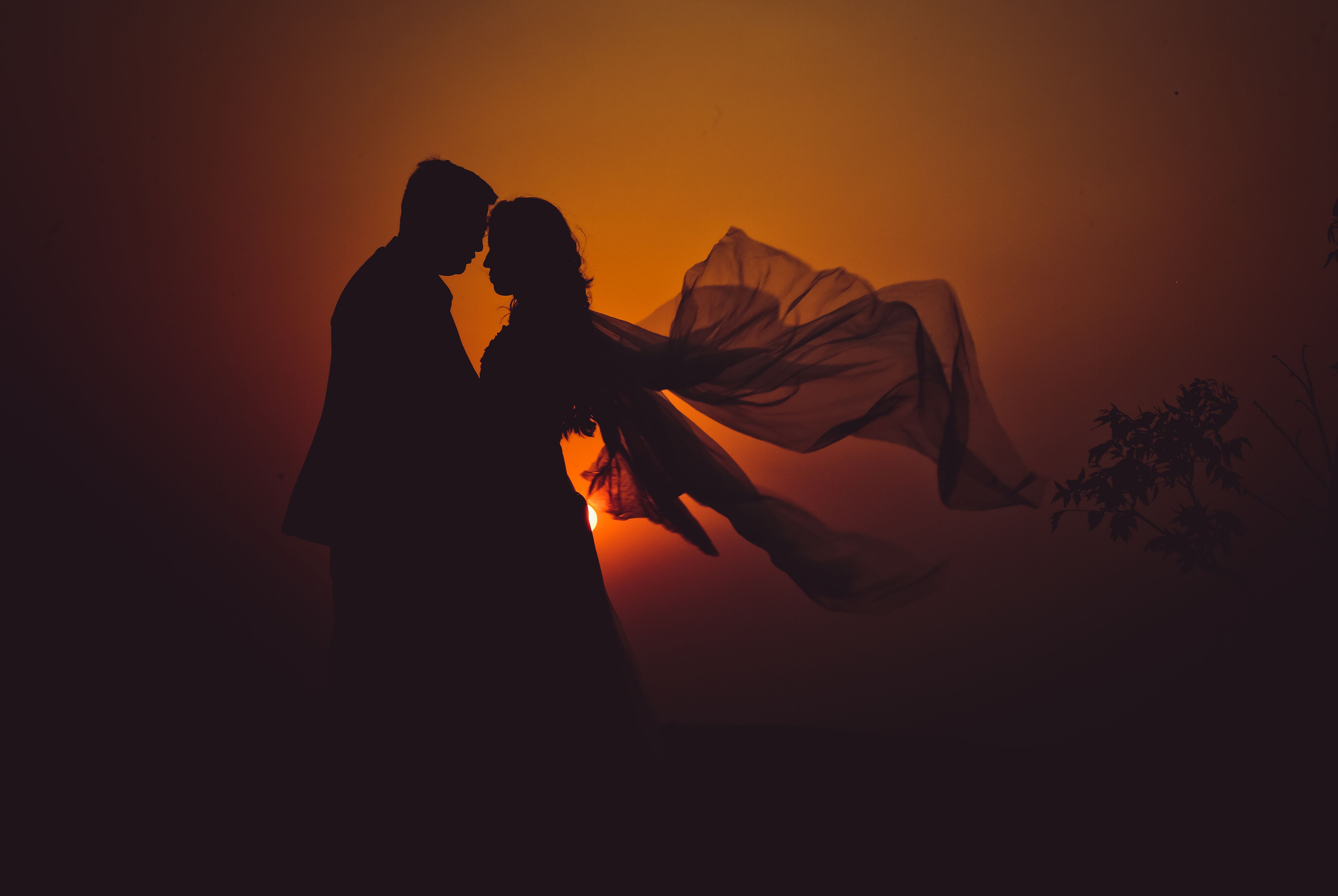 Romantic Silhouette at Mandav Sunset · Free Stock Photo