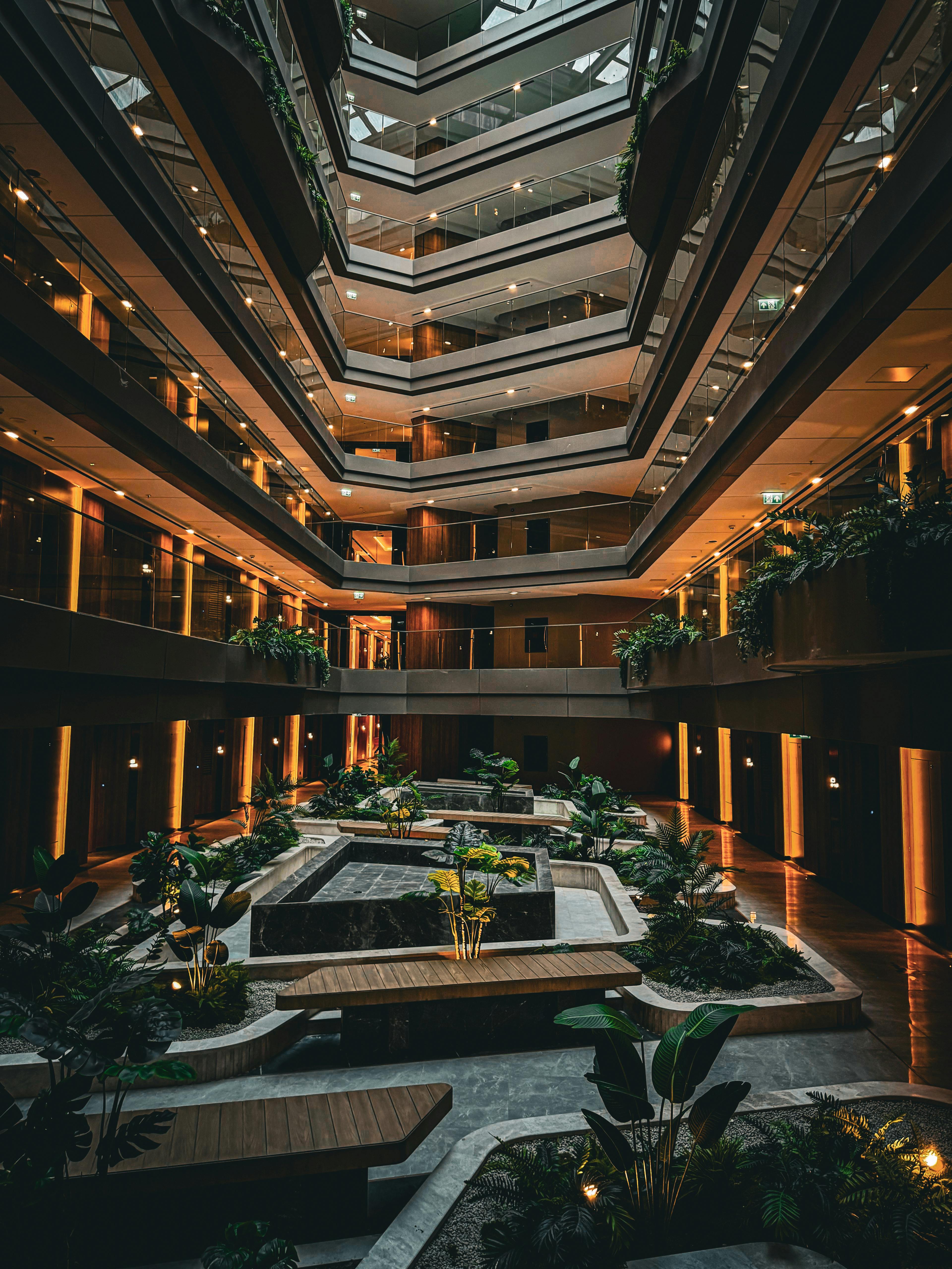 Modern Architectural Indoor Atrium at Hotel in Marmaris · Free Stock Photo