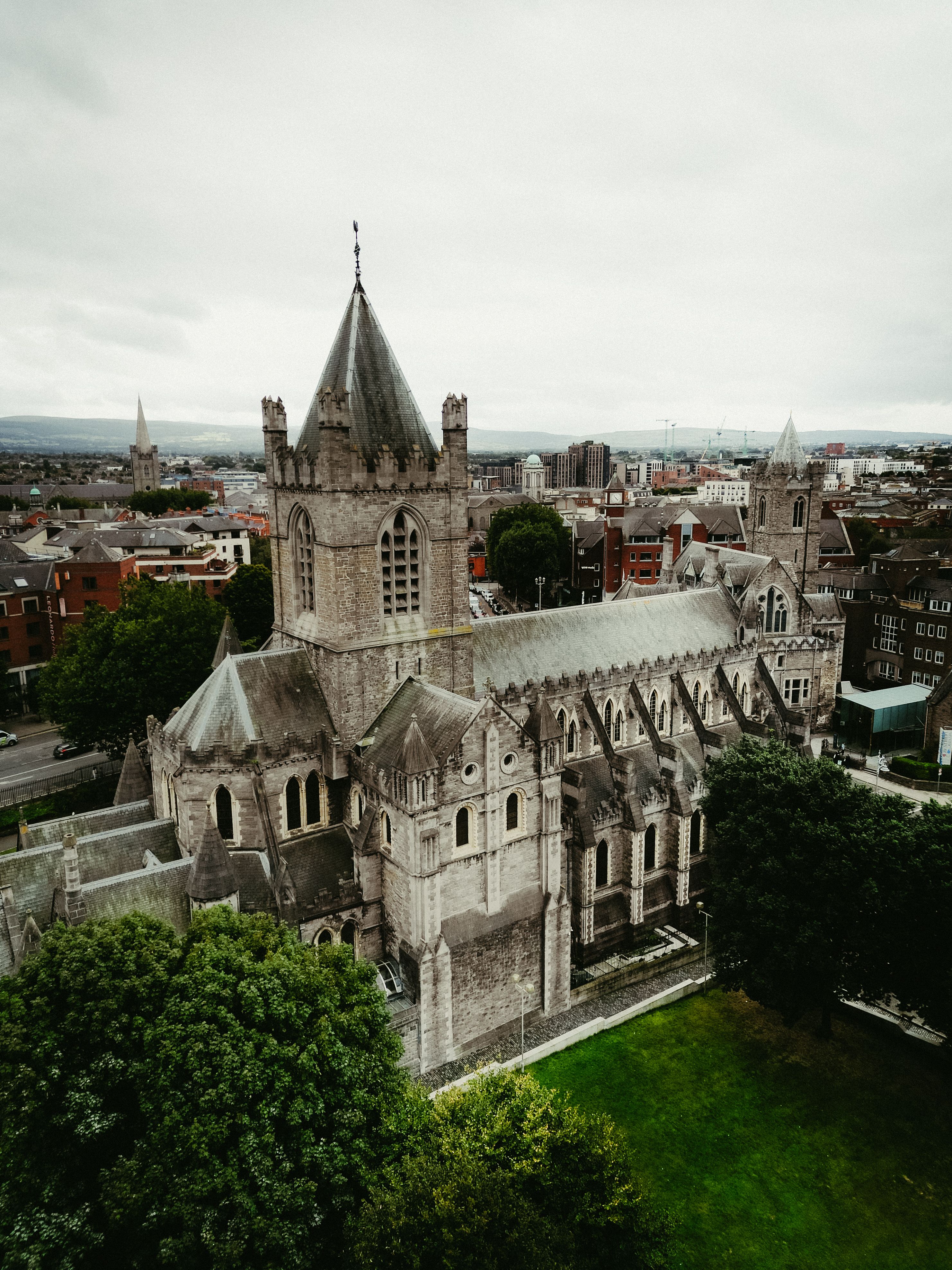 Free A stunning aerial shot of Christ Church Cathedral in Dublin ...