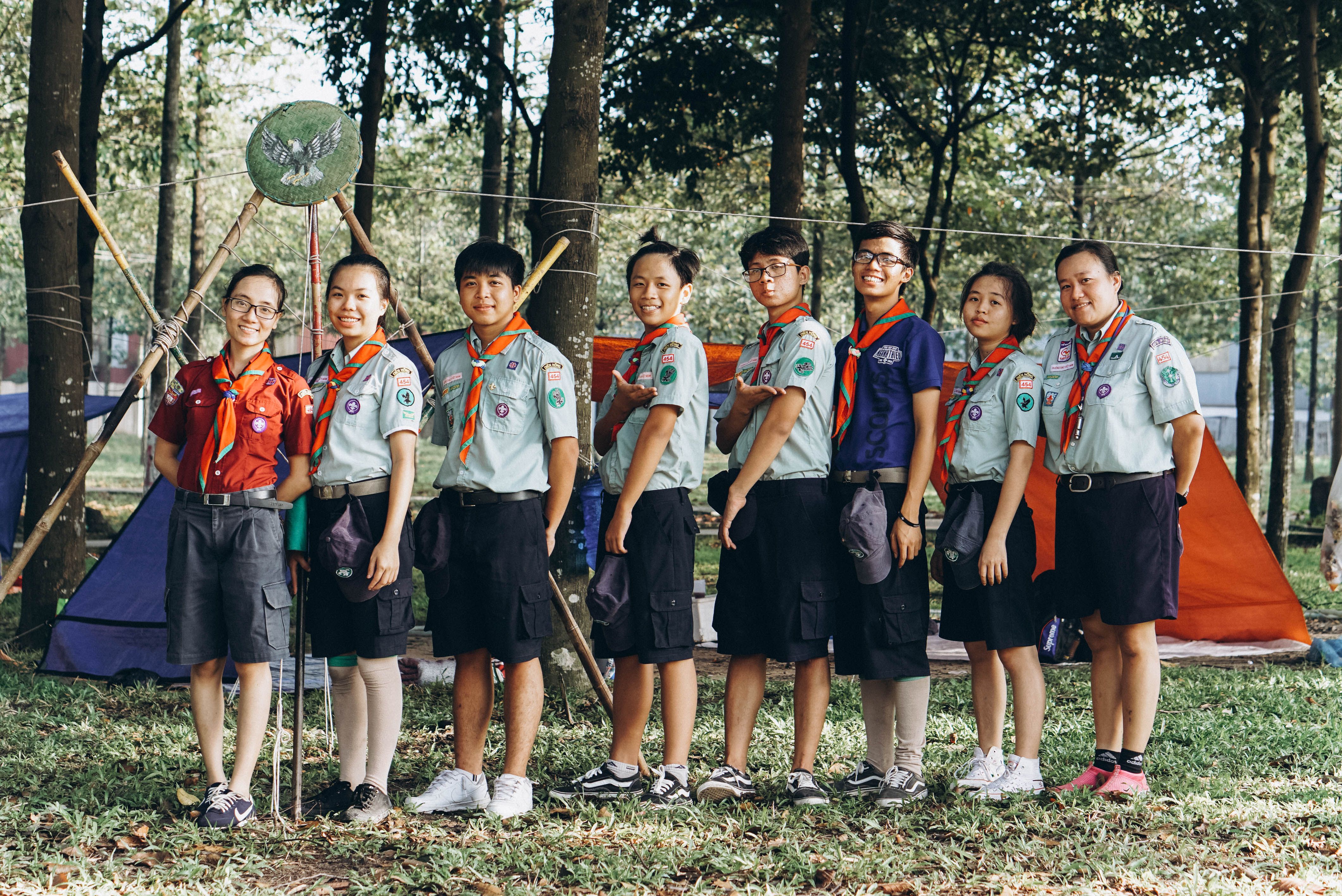 Group of Scouts Smiling During Outdoor Activity · Free Stock Photo