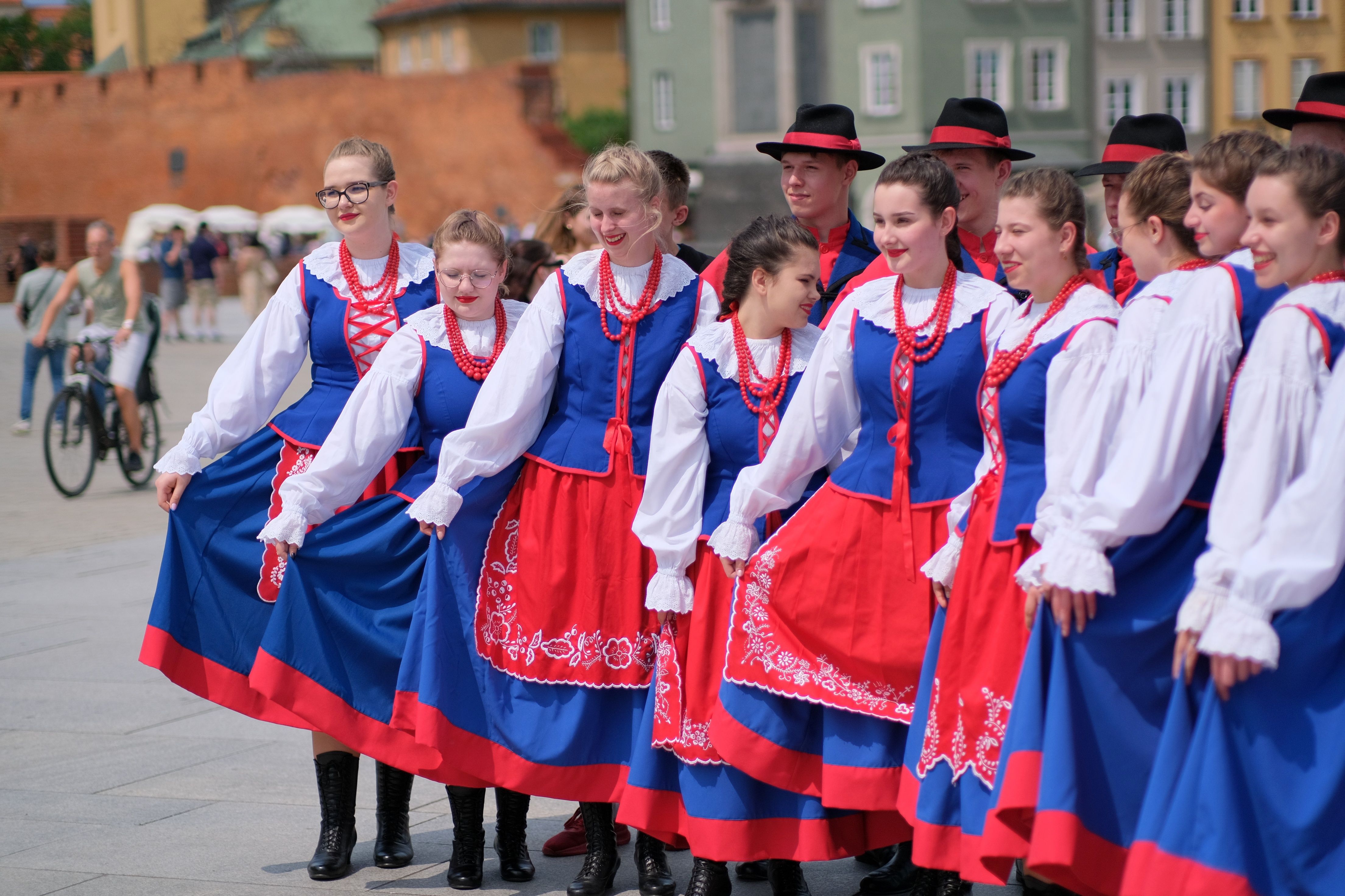 Traditional Polish Folk Dance Group Outside · Free Stock Photo